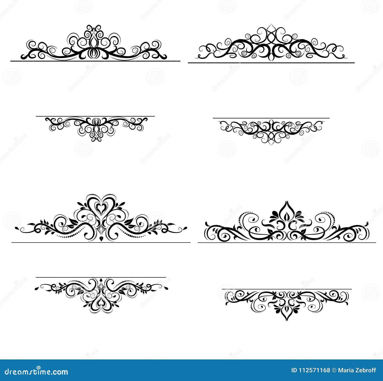 Vintage Vector Swirl Frame Set Stock Vector - Illustration of ...