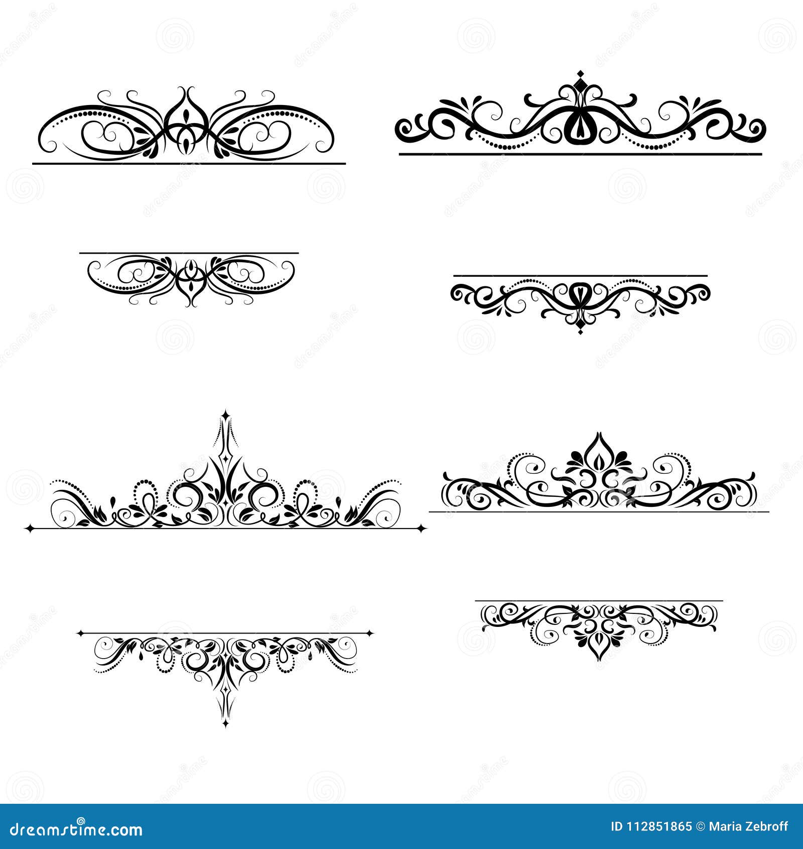 Vintage Vector Swirl Frame Set Stock Vector - Illustration of swirl ...