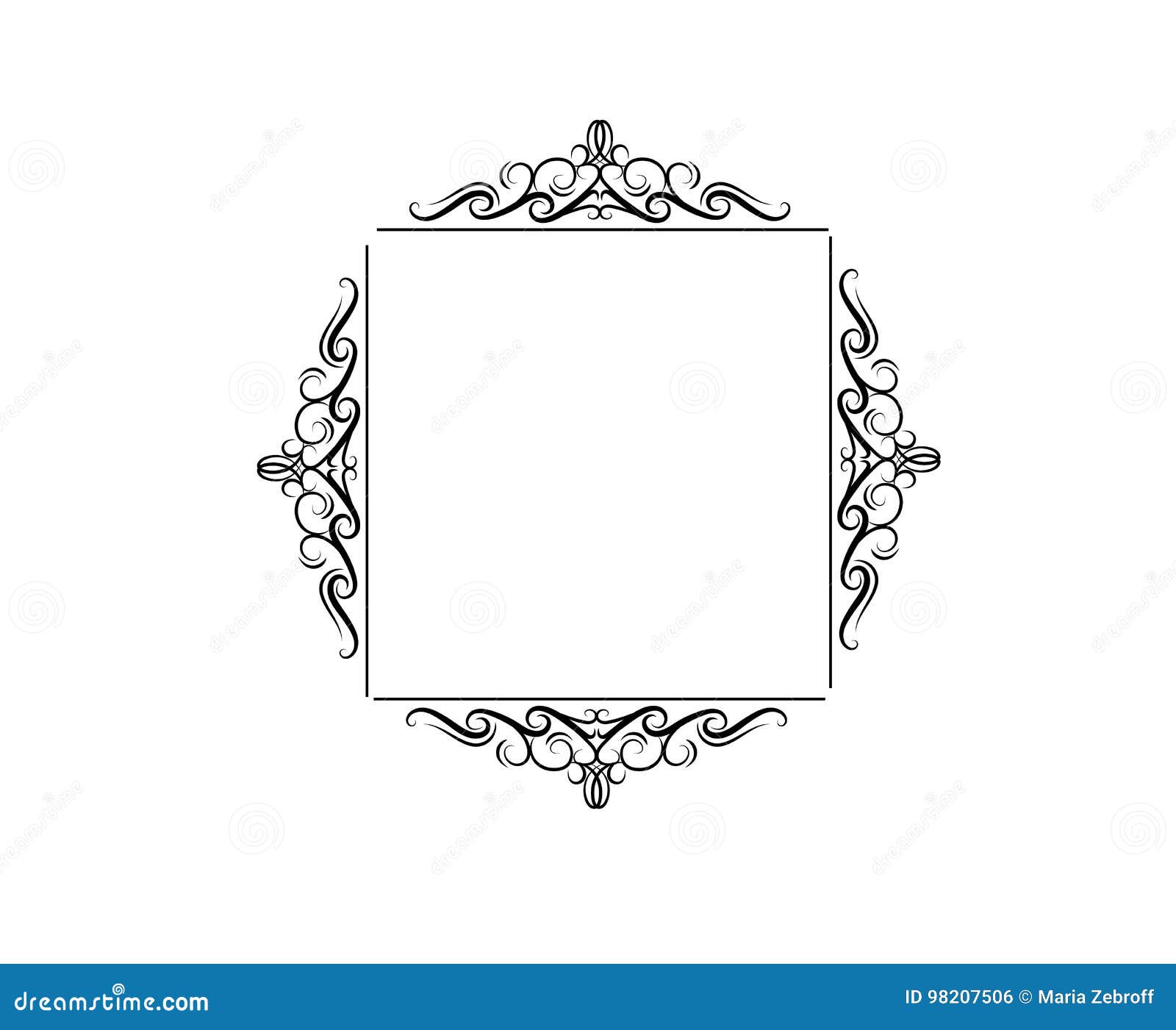 Vintage vector swirl frame stock vector. Illustration of curled - 98207506