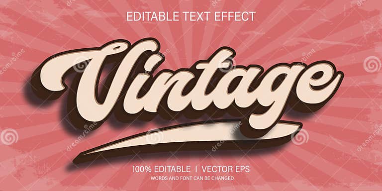 Vintage Vector Text Effect with Modern Style Design Stock Illustration ...