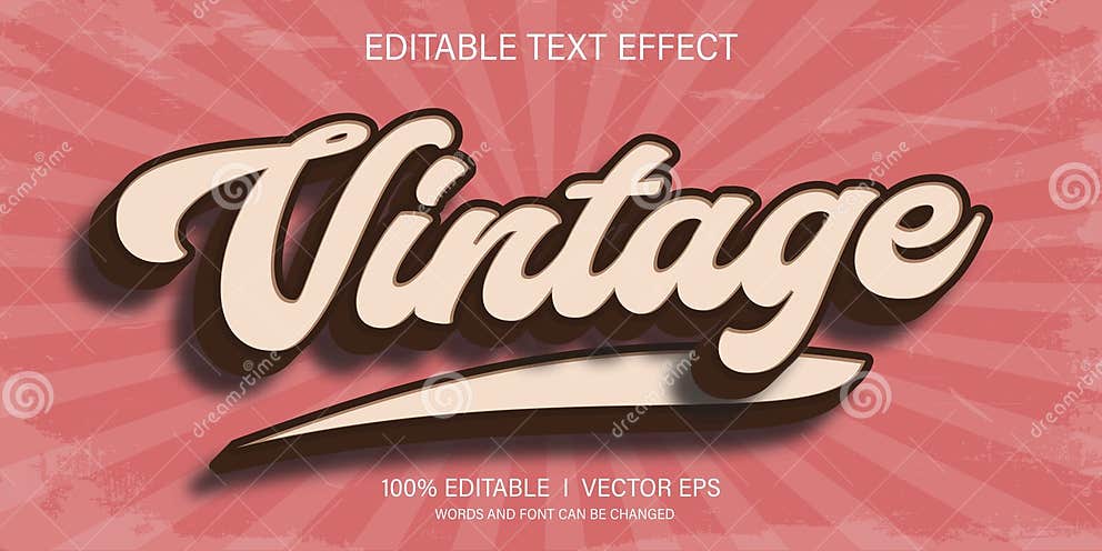 Vintage Vector Text Effect with Modern Style Design Stock Illustration ...