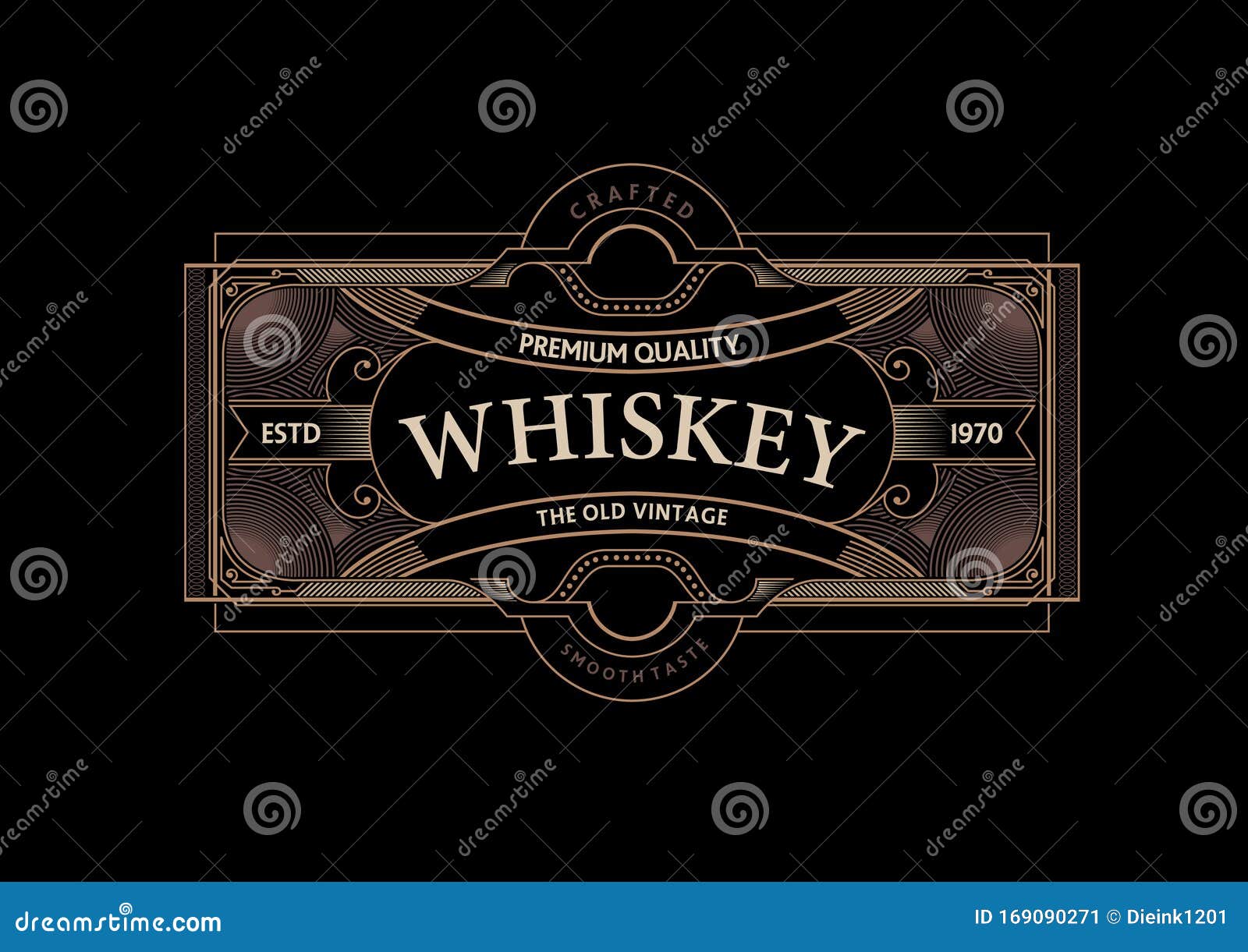 Vintage Vector Whiskey Label Design Template Stock Vector ...