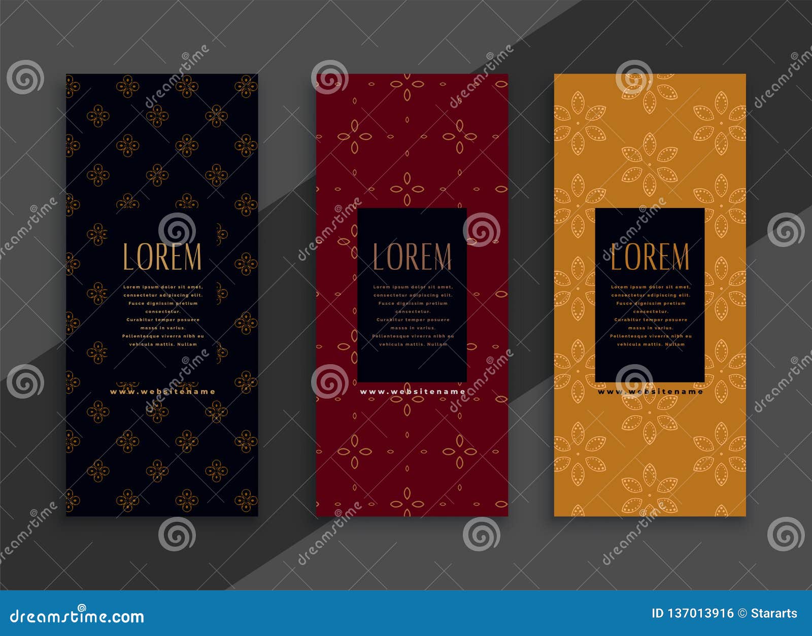 Vintage Vertical Classic Premium Banners Set Stock Vector ...