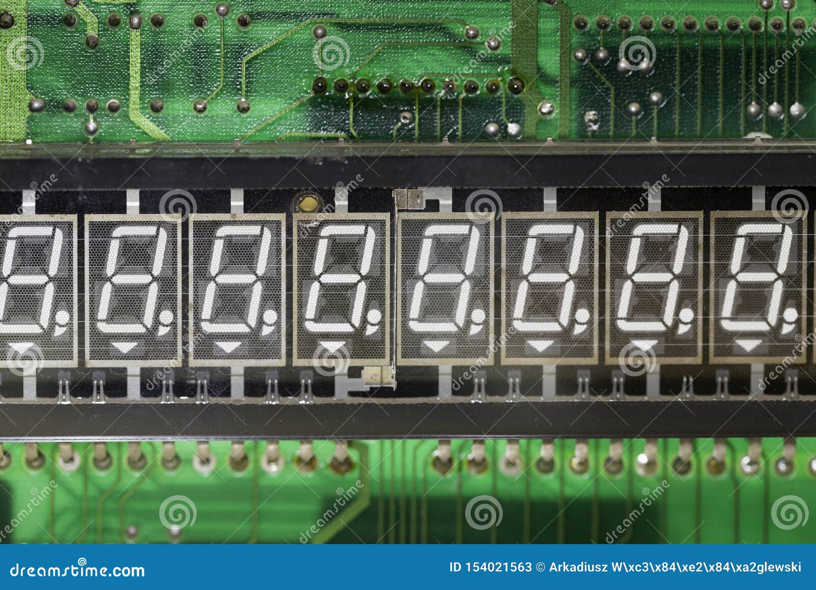 Vintage VFD display stock image. Image of vacuum, green - 154021563