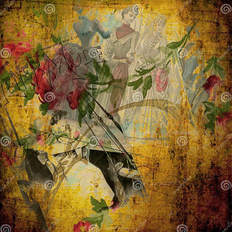 Vintage - Victorian Collage Scrapbook Background F Stock Illustration ...