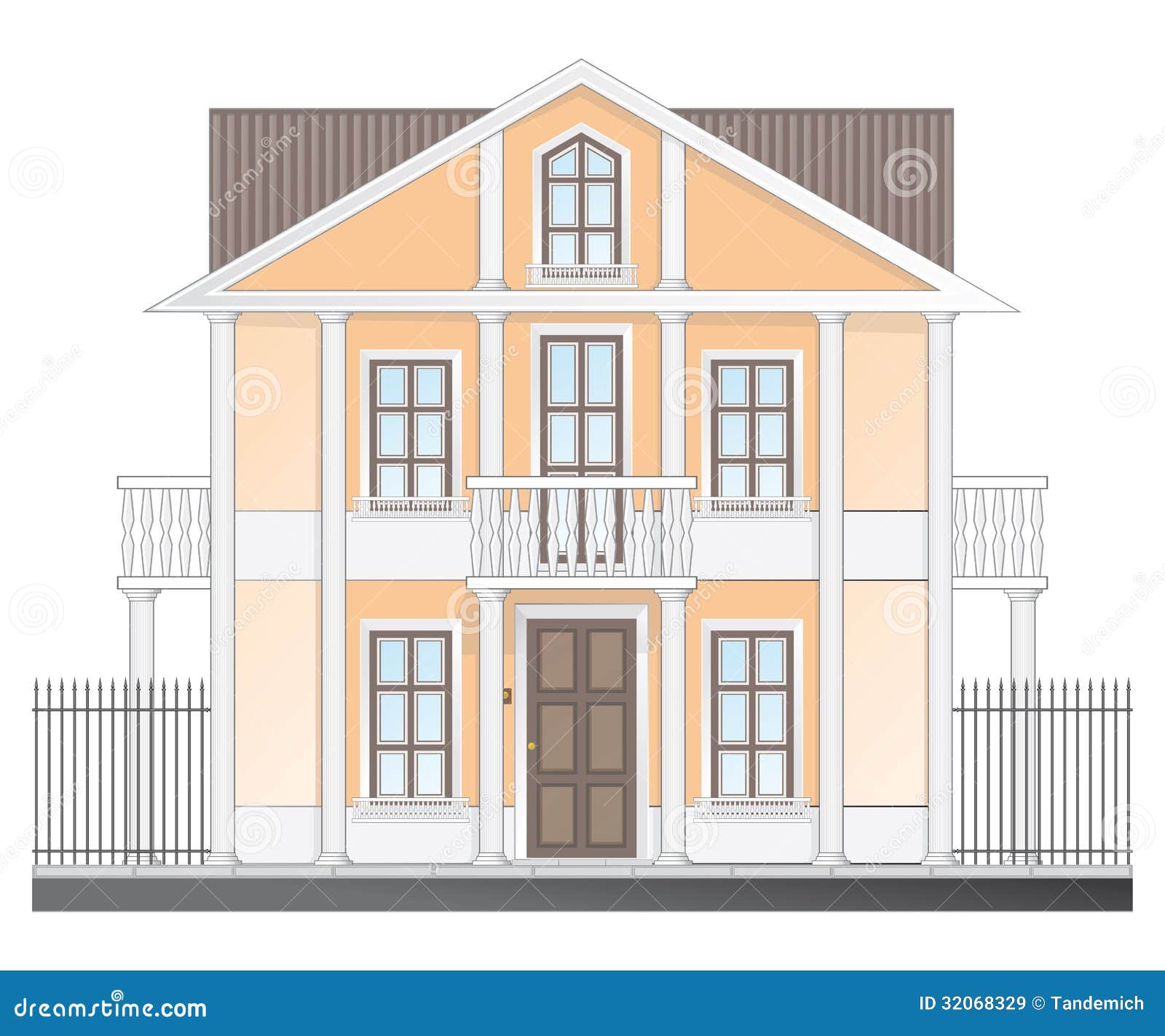 Vintage victorian house stock illustration. Illustration of brick ...