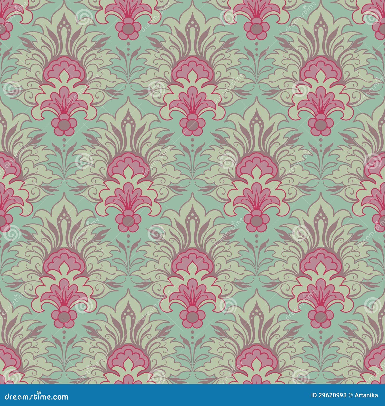 Vintage Victorian Seamless Background Stock Vector - Illustration of ...