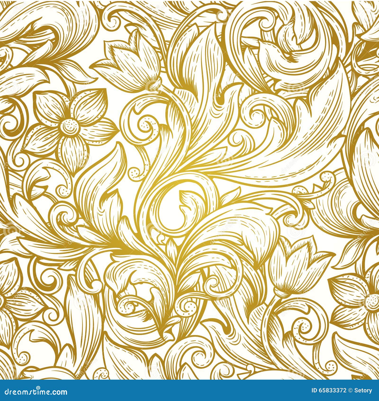 Vintage Victorian Seamless Pattern Stock Vector - Illustration of paper ...