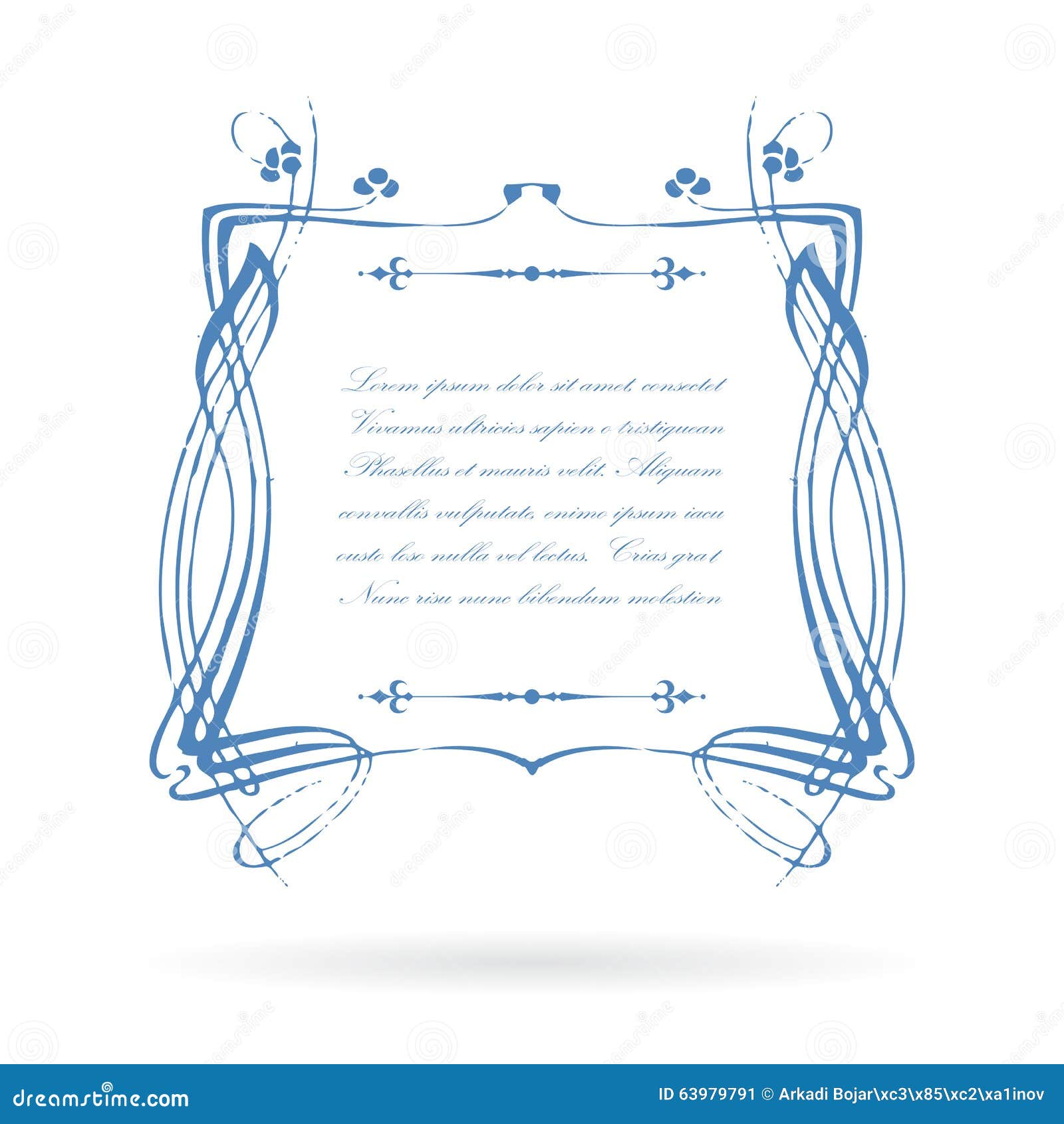 Vintage Victorian Text Frame Stock Vector - Illustration of decoration ...