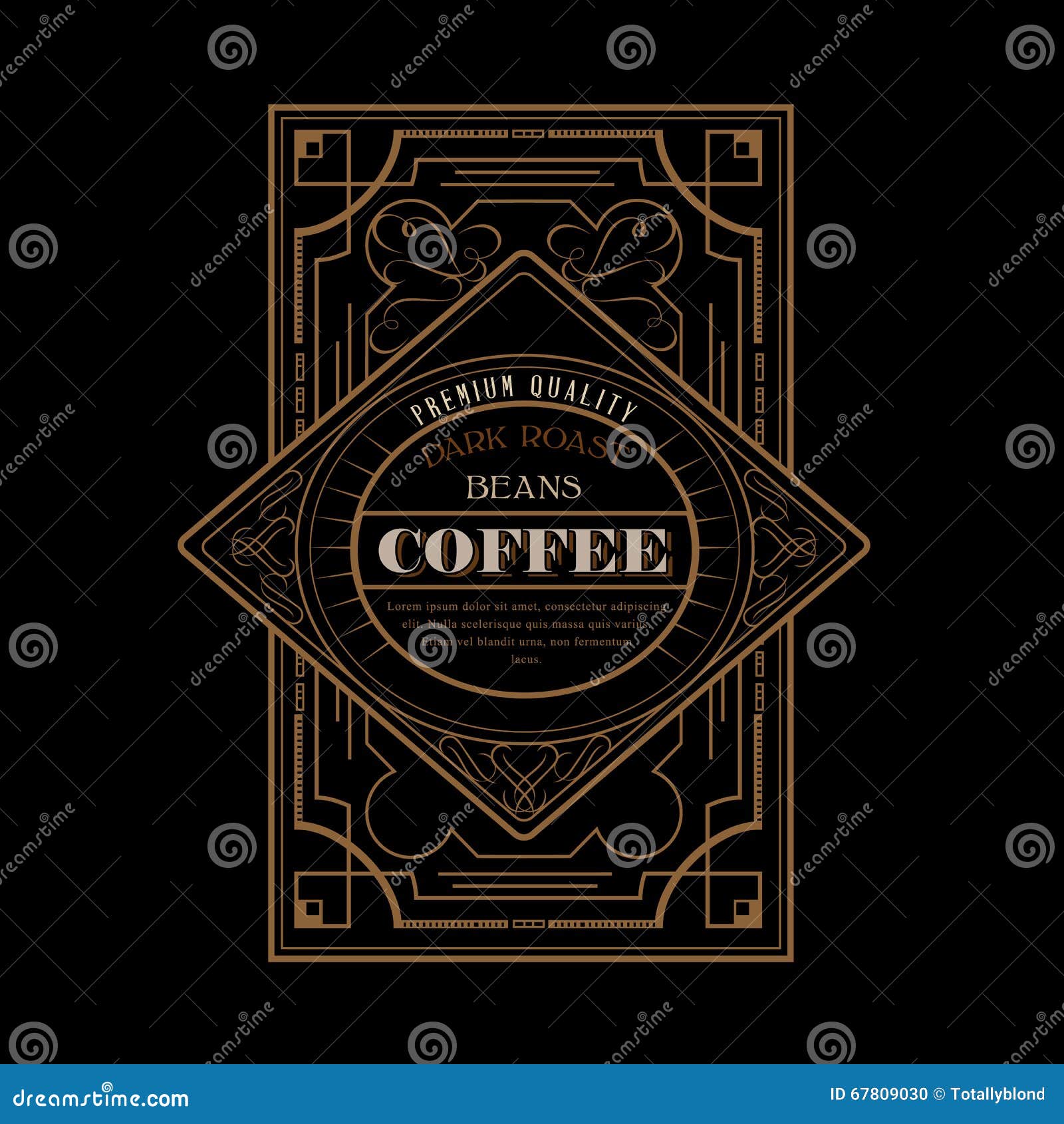 Vintage Victorian Western Frame Coffee Label Stock Vector ...