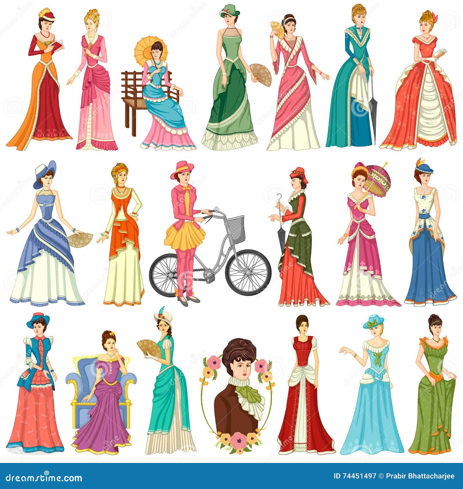 Vintage Victorian woman stock vector. Illustration of luxury - 74451497