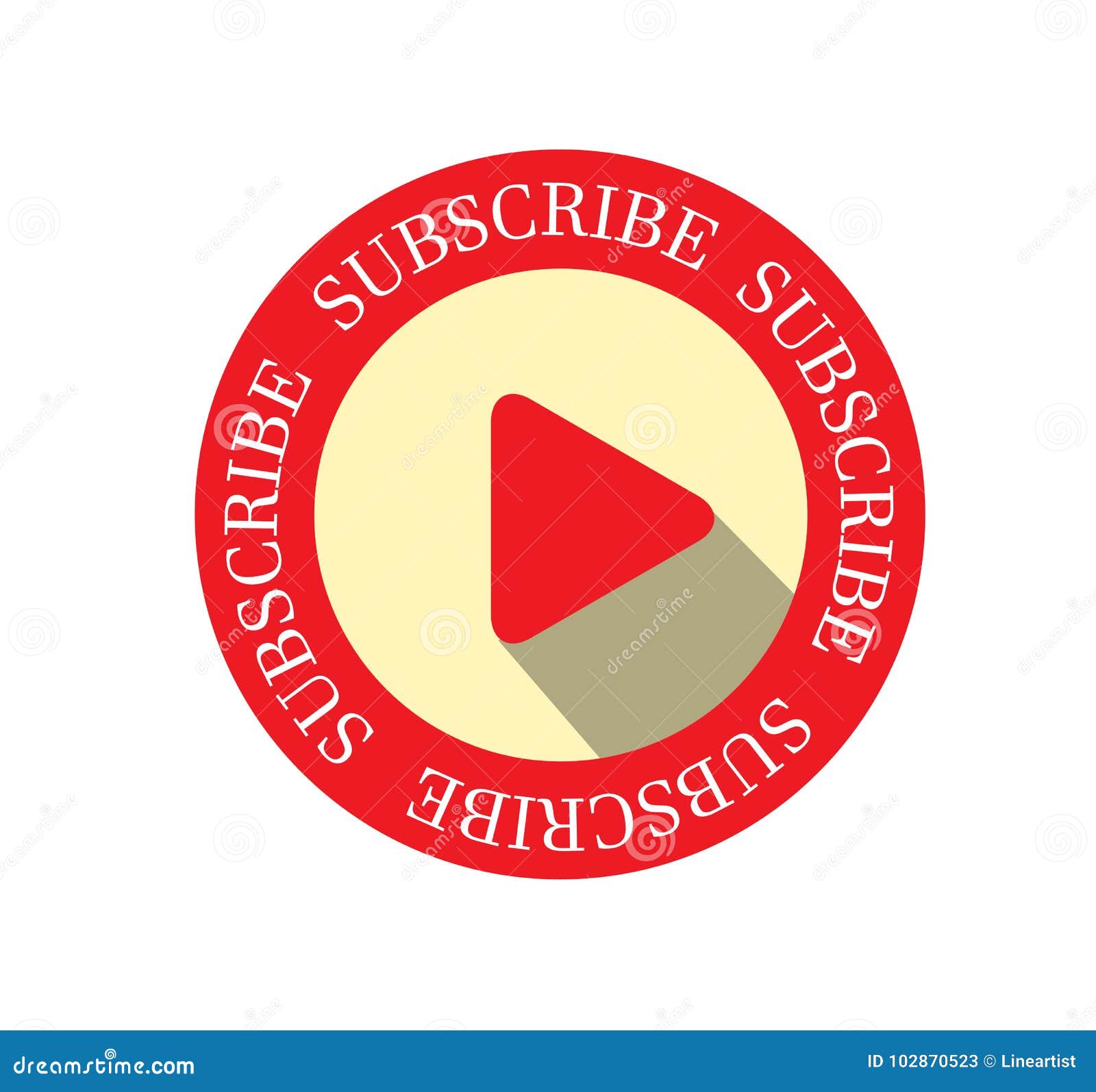 Vintage Video Subscribe Button Vector Stock Illustration - Illustration ...