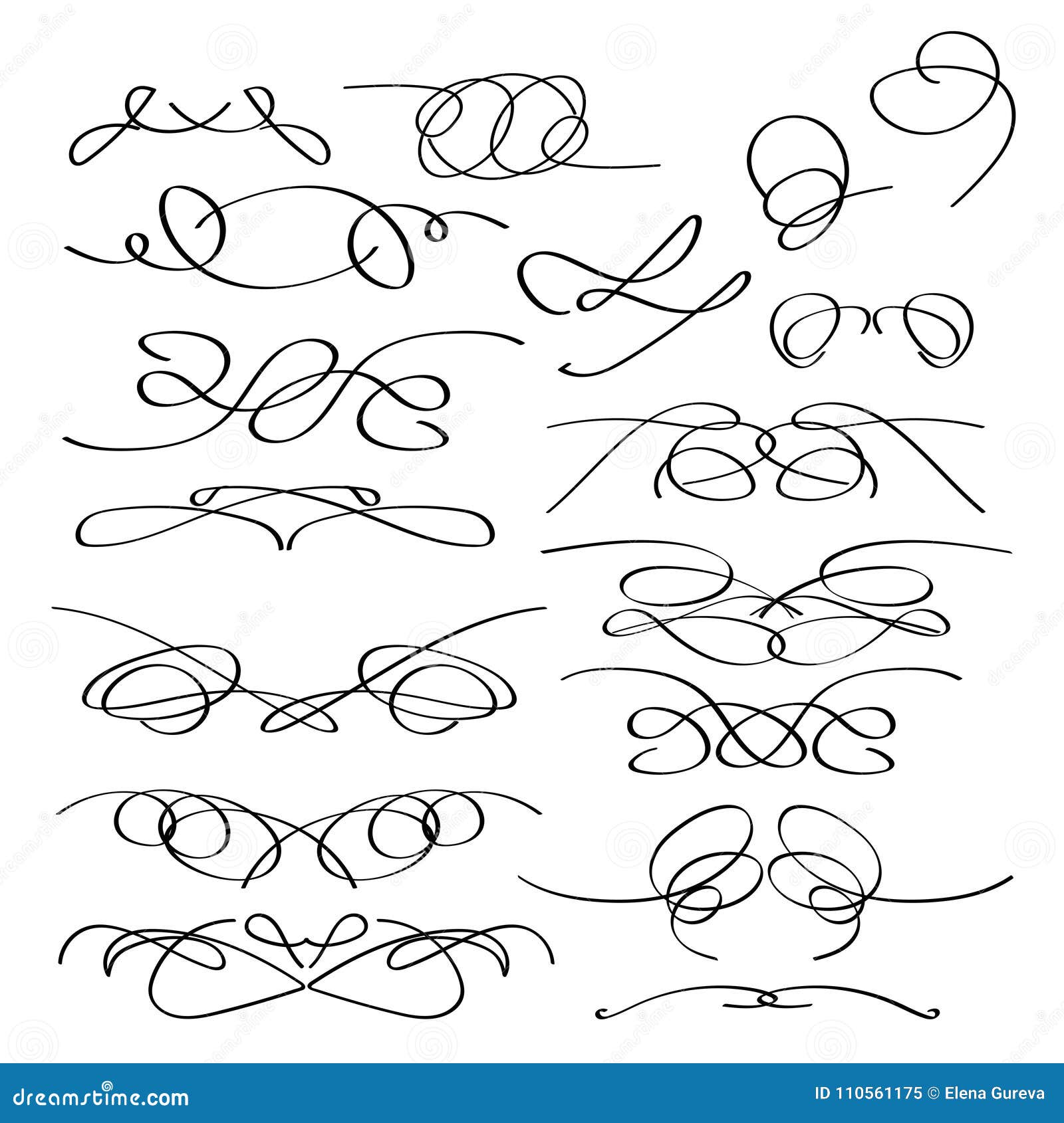 Vintage Vignette Set. Vector Decorative Collection. Stock Vector ...