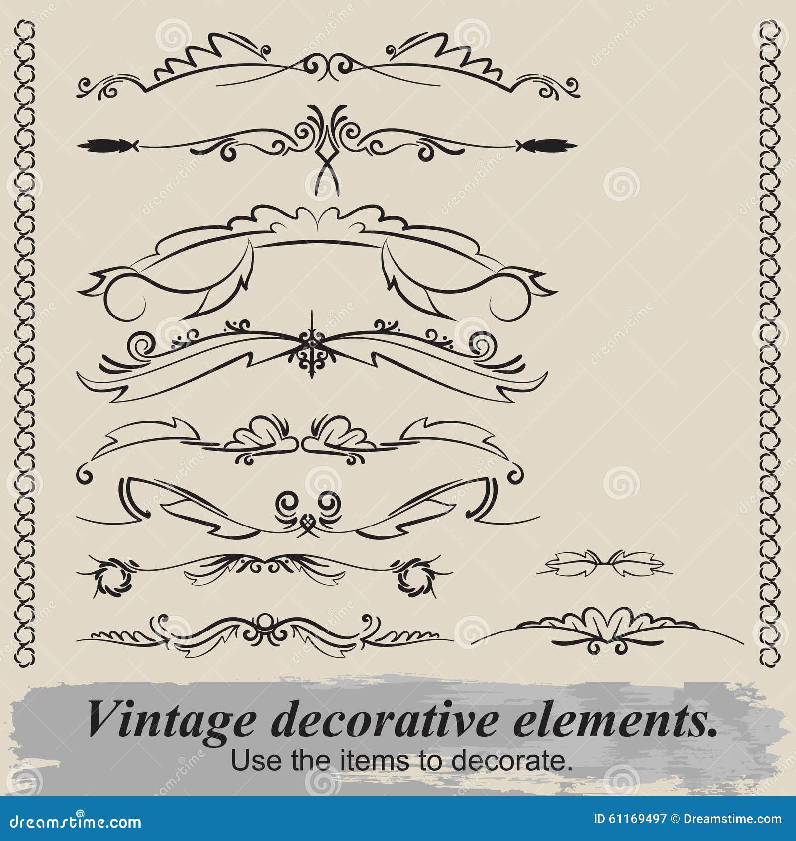 Vintage vignettes. stock vector. Illustration of filigree - 61169497