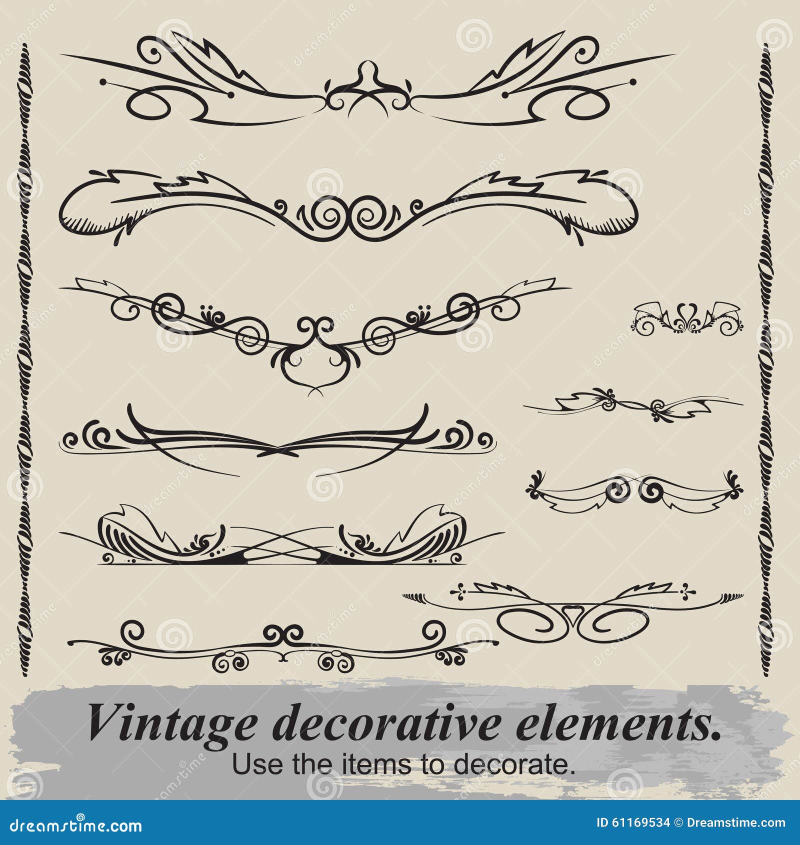 Vintage vignettes. stock vector. Illustration of flat - 61169534