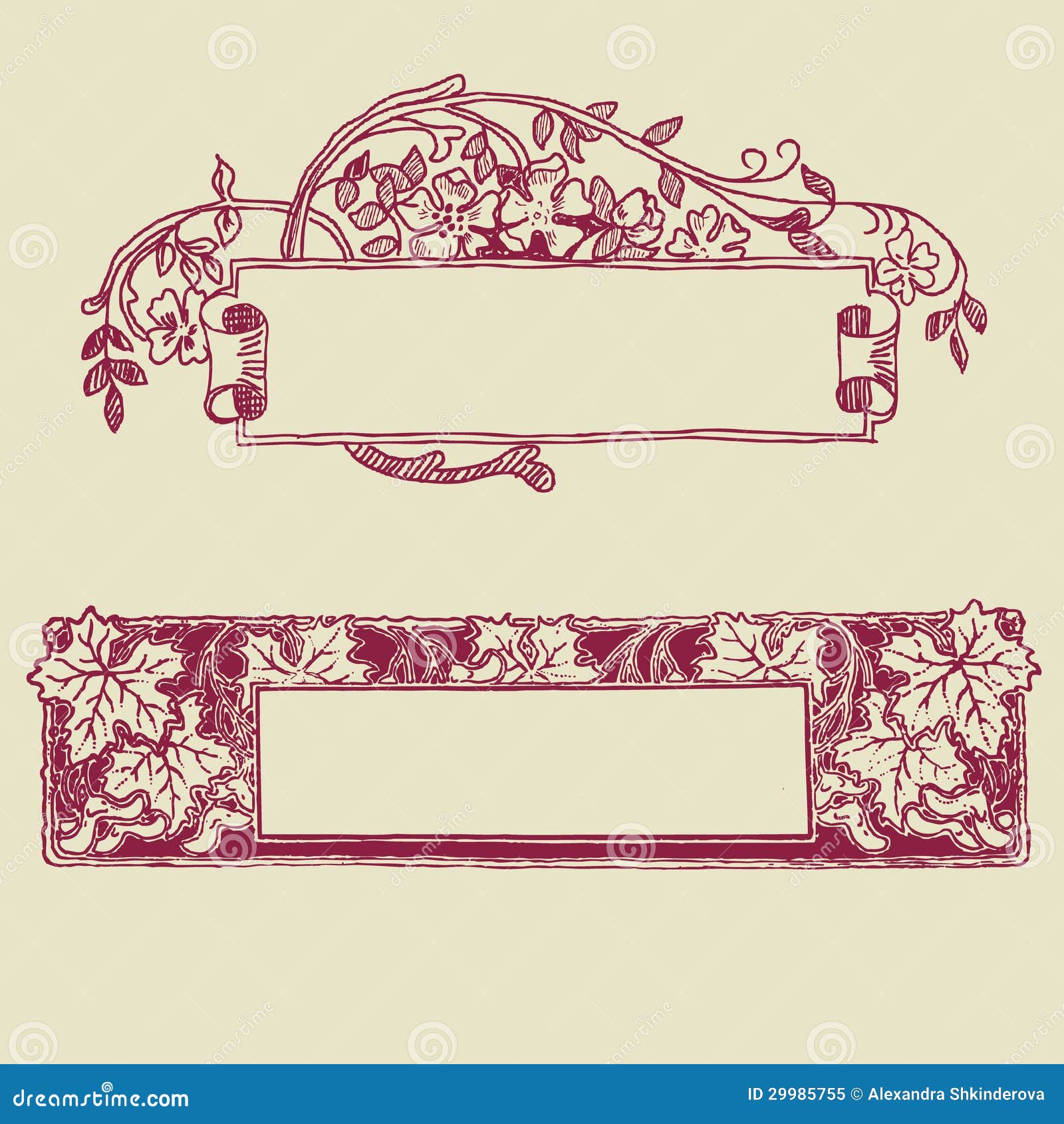 Vintage vignettes stock vector. Illustration of arts - 29985755