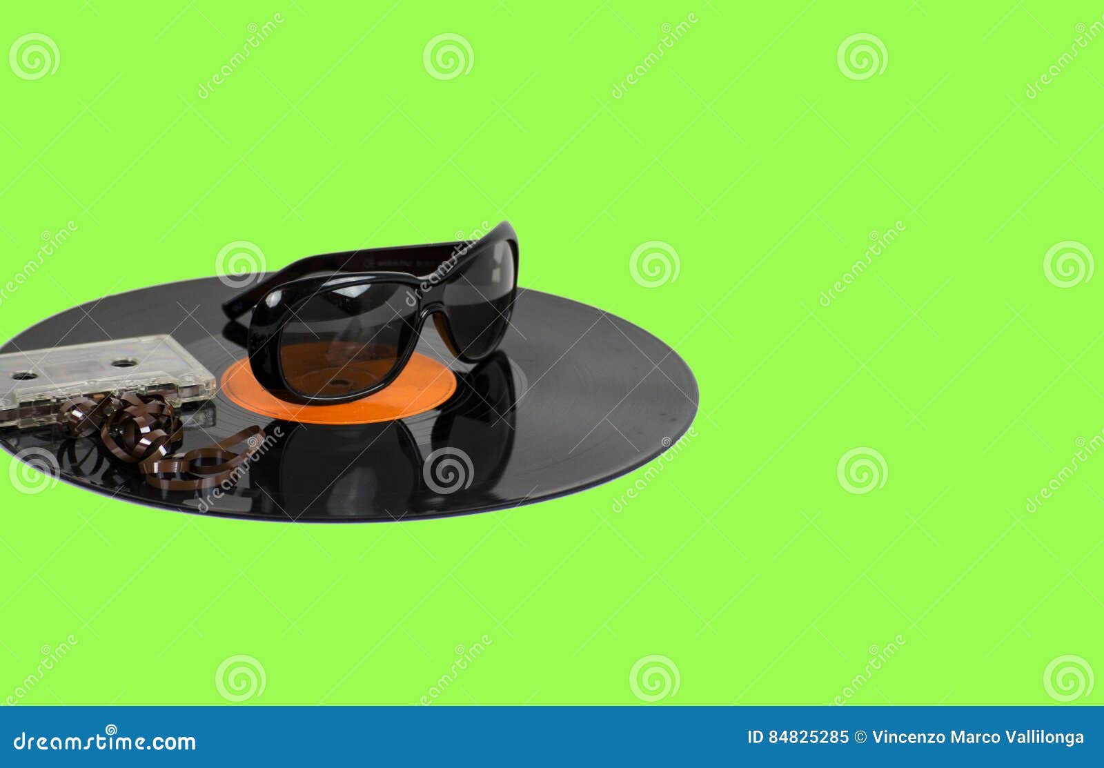 Vintage Vinyl Record and Glasses Stock Image - Image of player ...