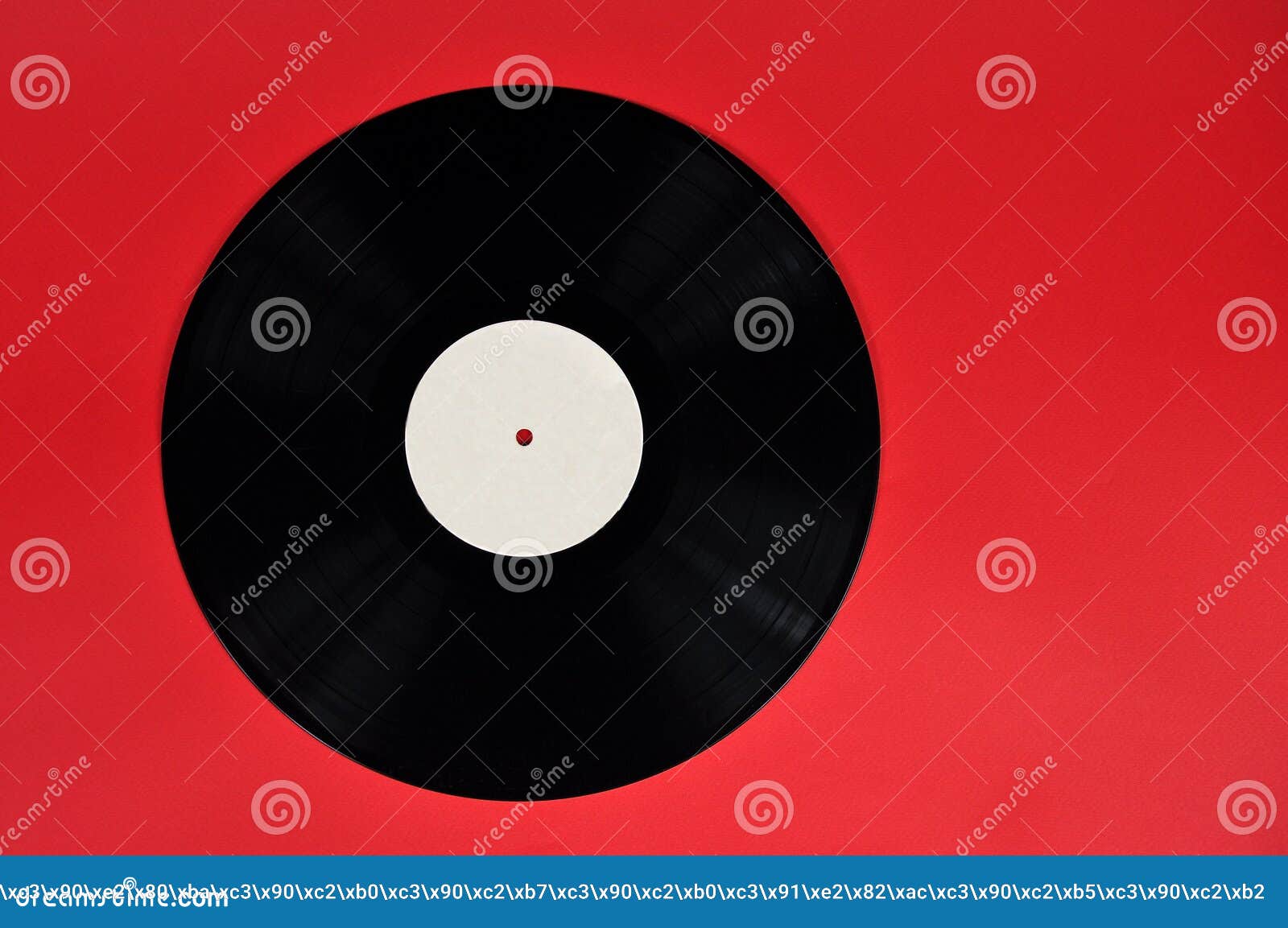 Vintage Vinyl Record on a Red Background Stock Photo - Image of track ...