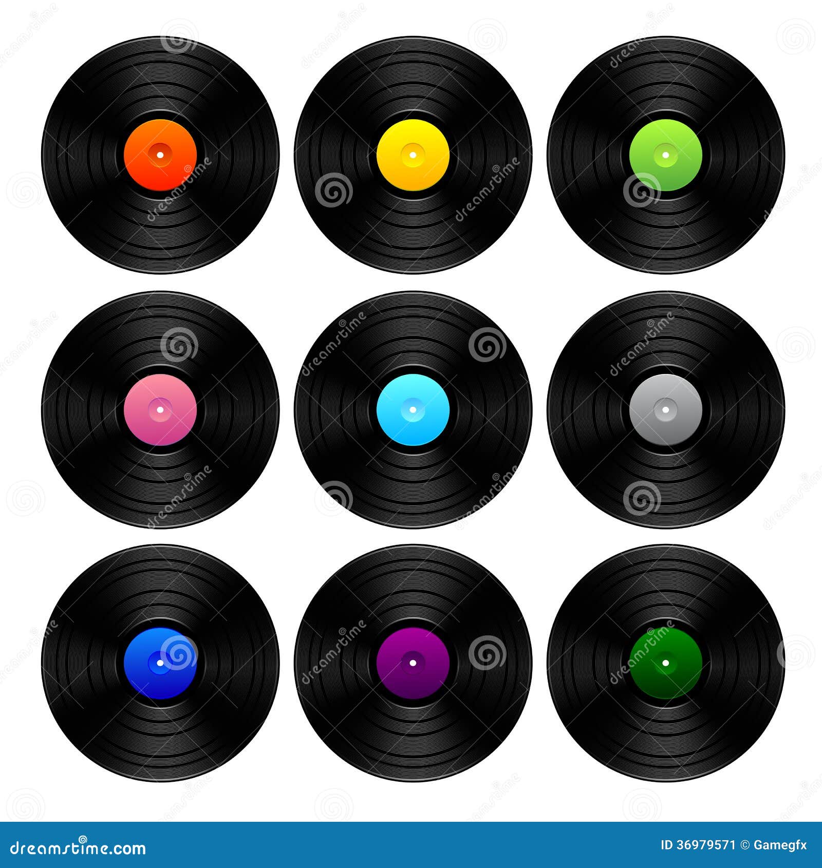 Vintage vinyl set stock vector. Illustration of scratch - 36979571