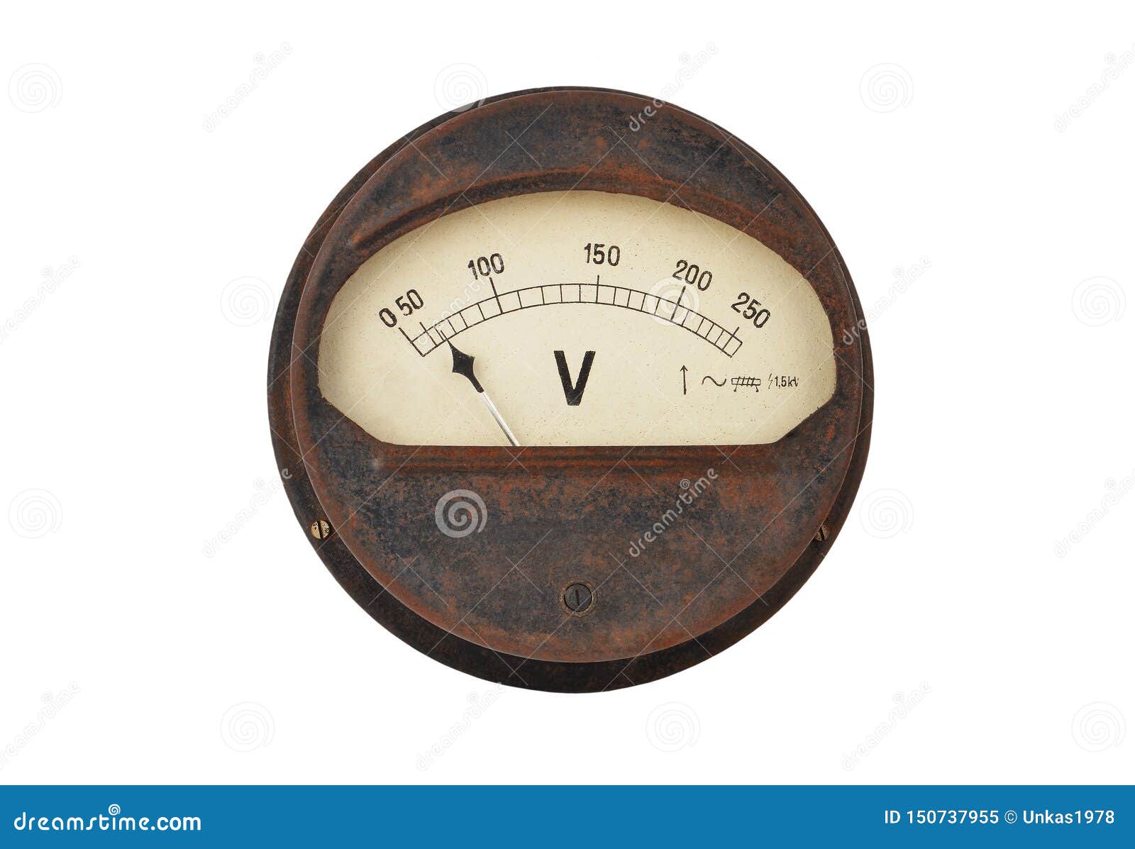 Vintage Voltmeter On Metal Background Royalty-Free Stock Photography ...