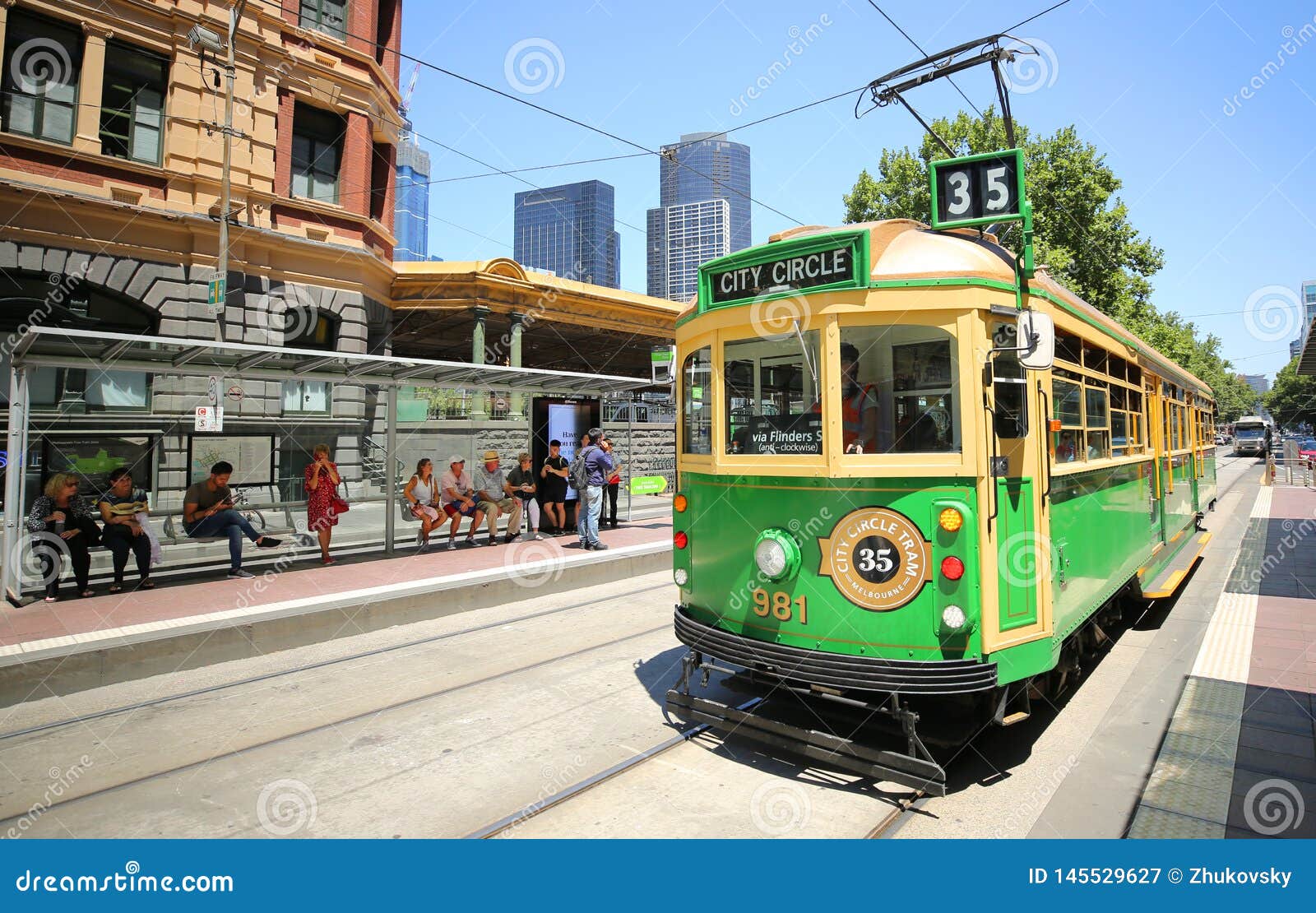 Vintage W Class Tram In City Circle Service In Melbourne Australia Editorial Photography