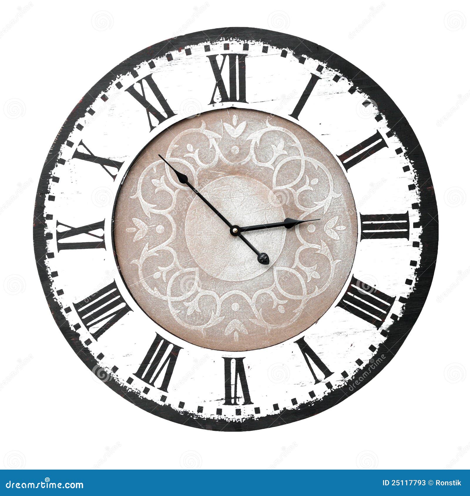 Vintage Wall Clock With Roman Numbers Stock Photos - Image: 25117793