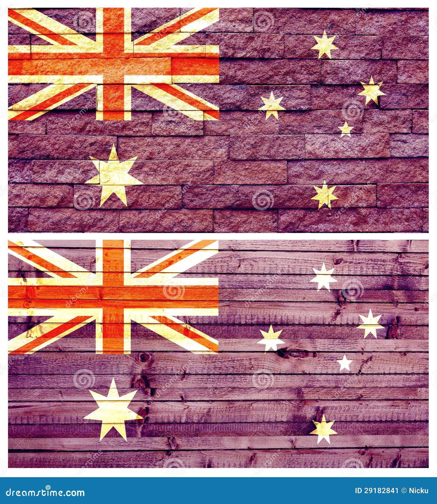 Vintage Wall Flag of Australia Stock Image - Image of grunge, planks ...