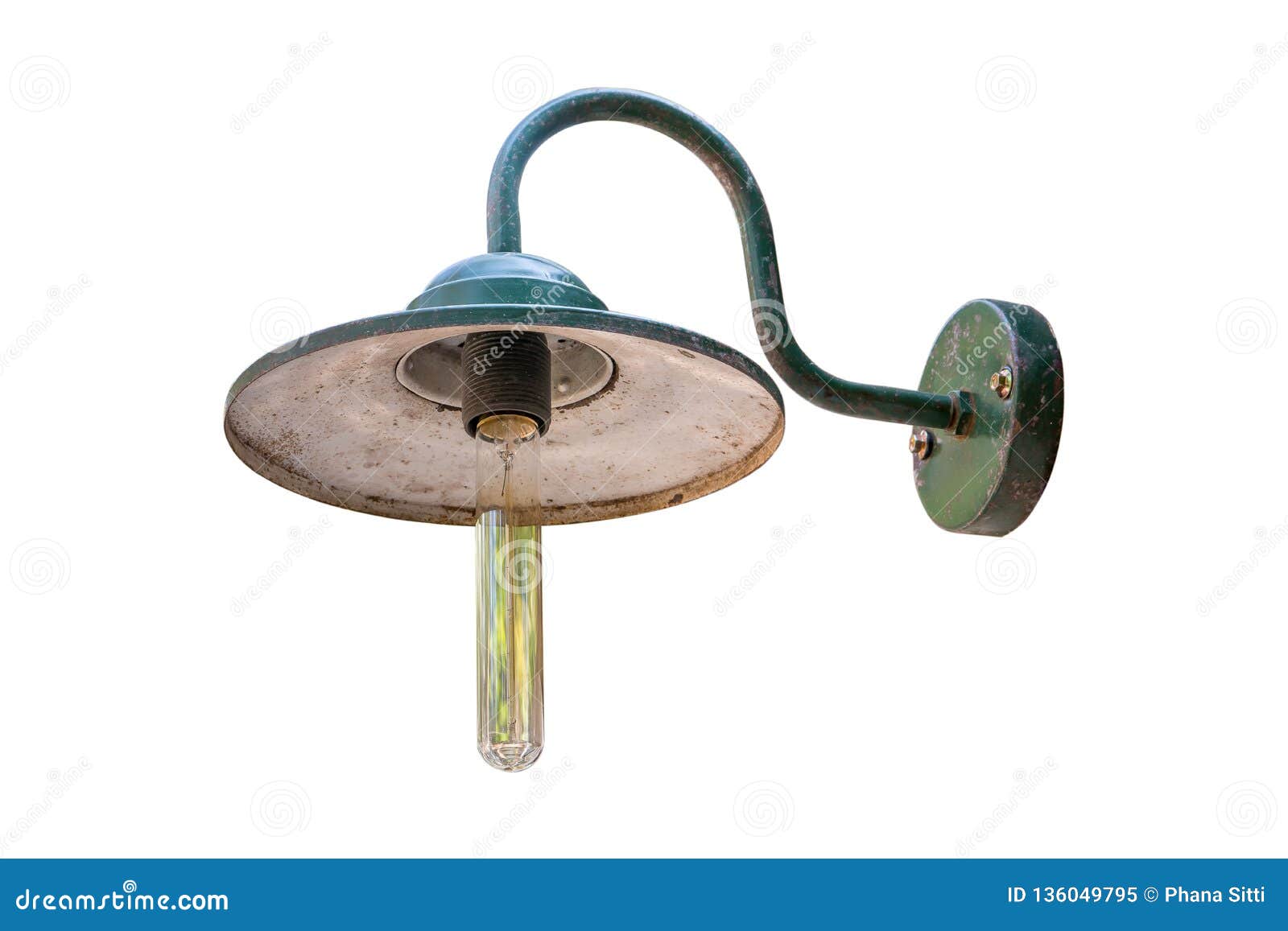 Vintage Wall Lamp Isolated on White Background. Retro Wall Lamp ...