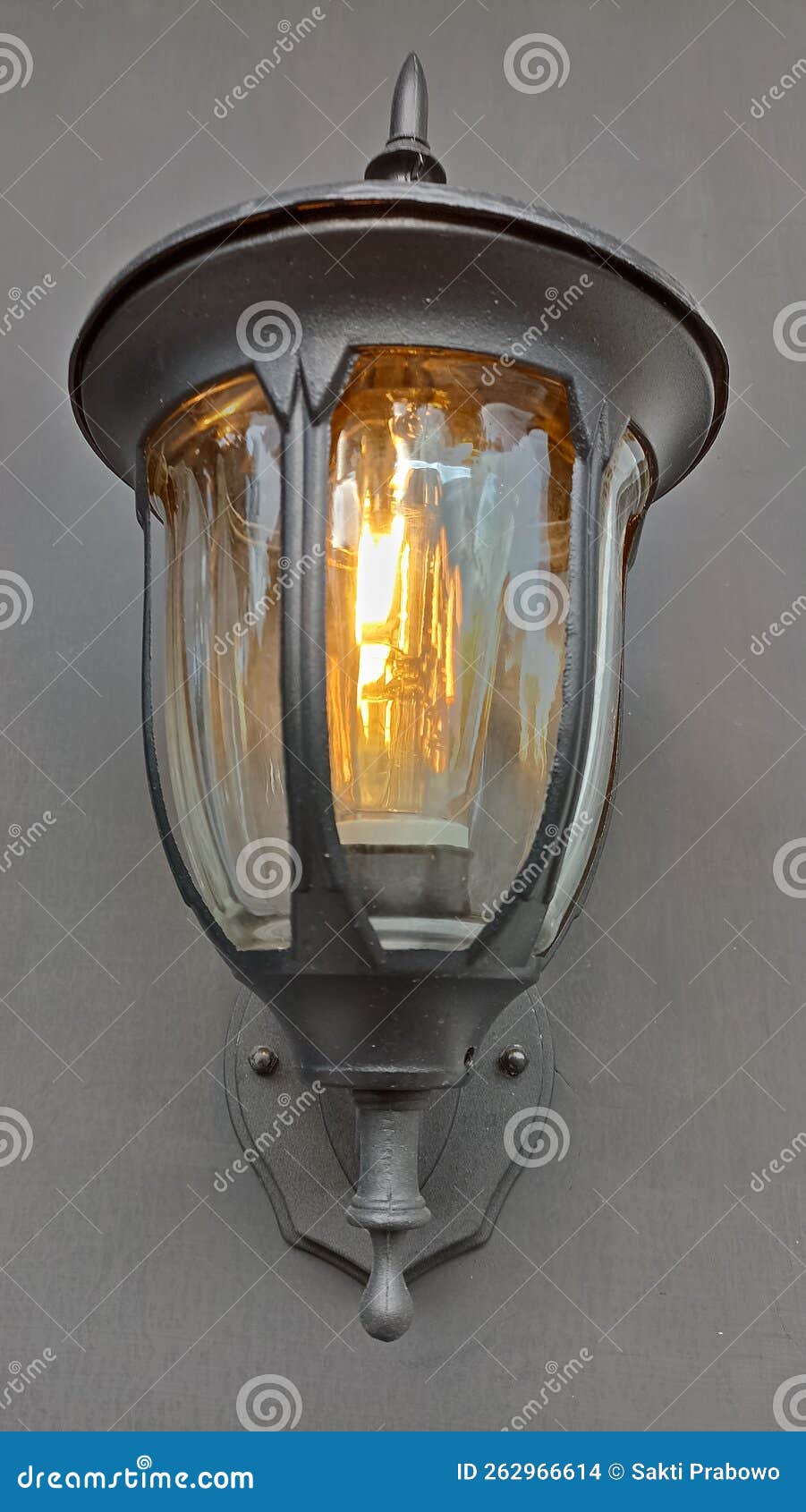 Vintage Wall Lamp at Front Home Stock Photo - Image of ceramic, iron ...
