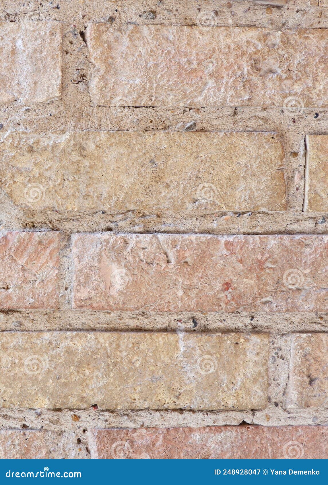 Vintage Wall Made of Light Beige Bricks. Photo for Backdrops and ...