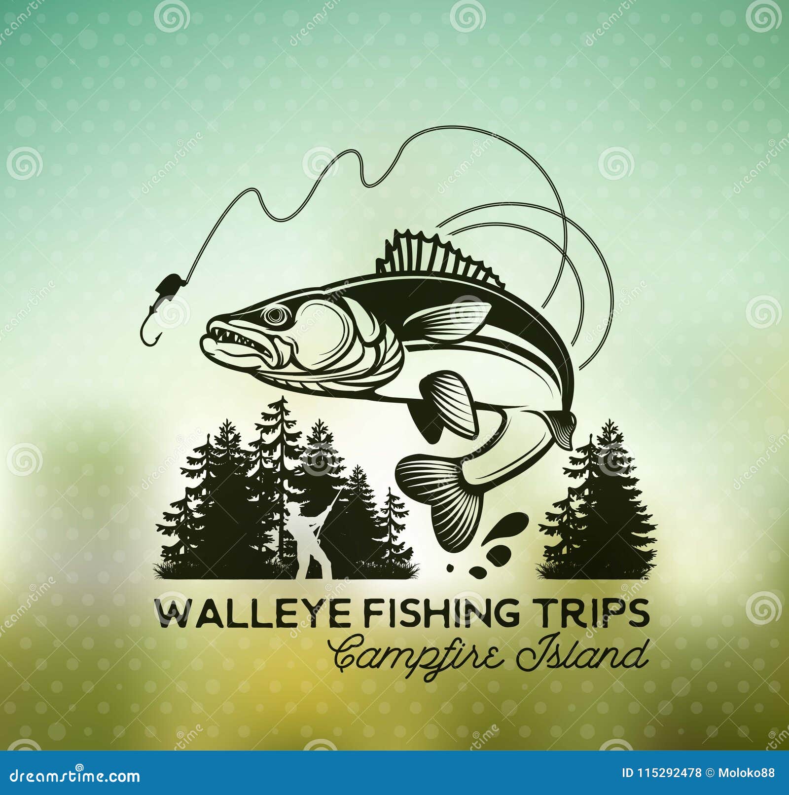Walleye Fish Fishing Illustration On White Background Royalty-Free ...