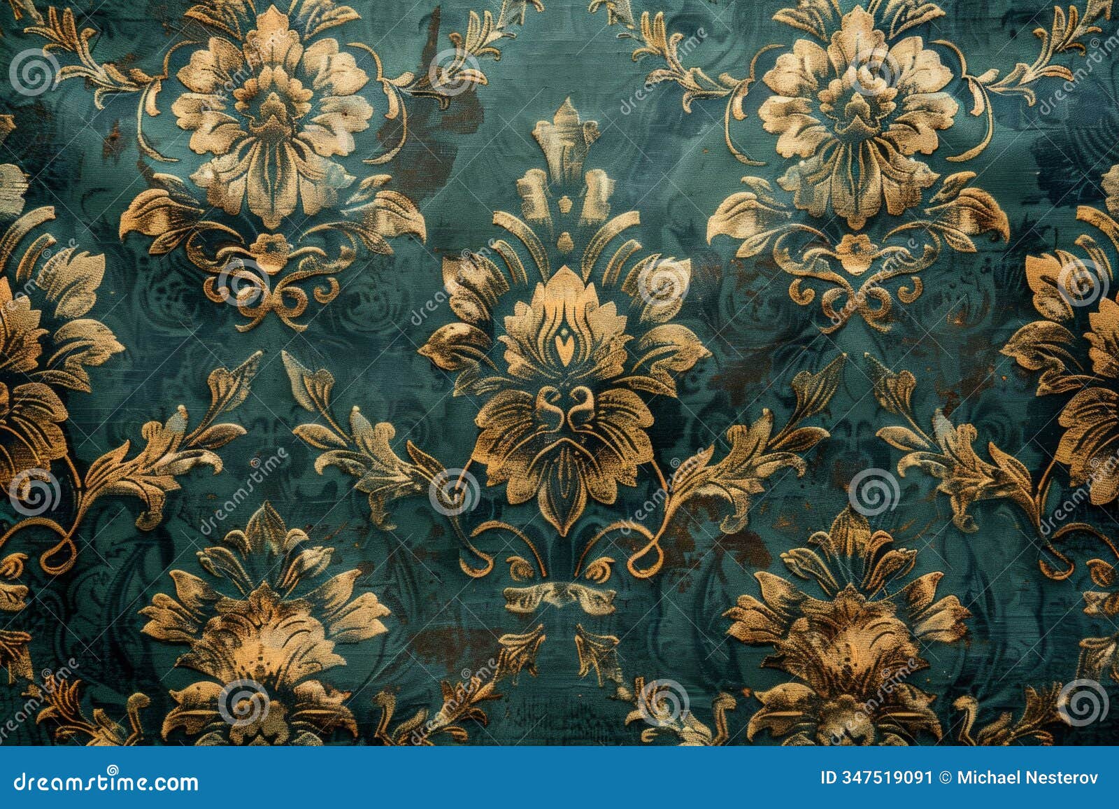 Vintage Wallpaper Pattern on the Wall Stock Image - Image of white ...
