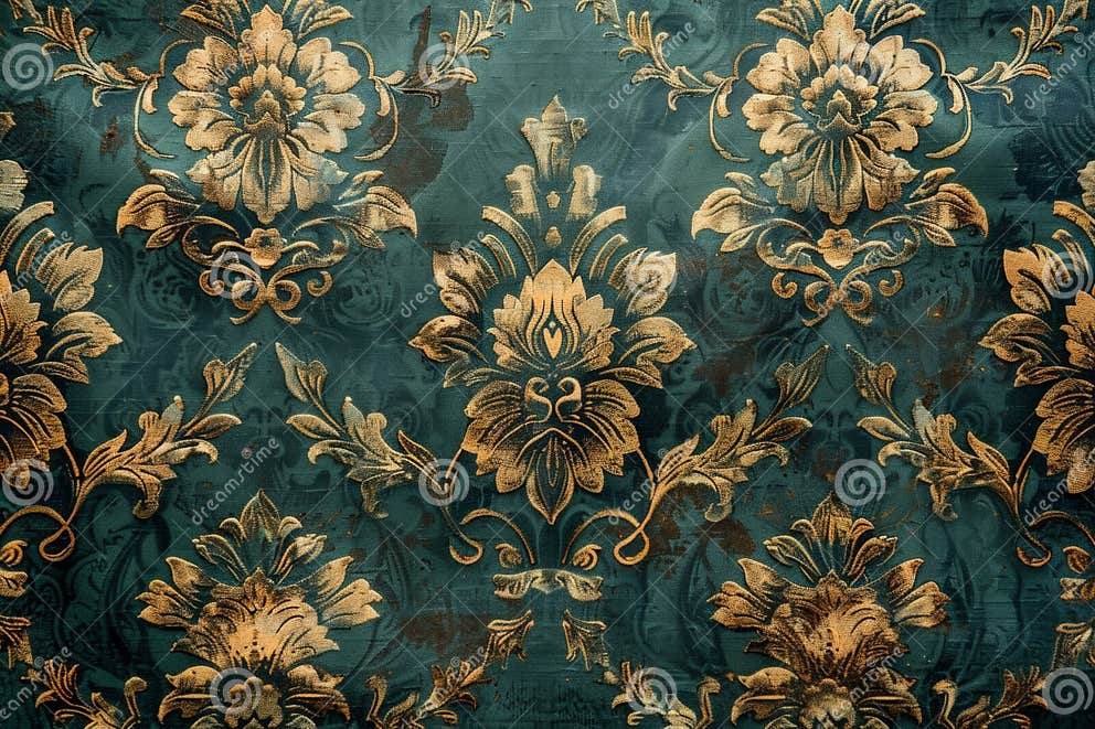 Vintage Wallpaper Pattern on the Wall Stock Image - Image of white ...