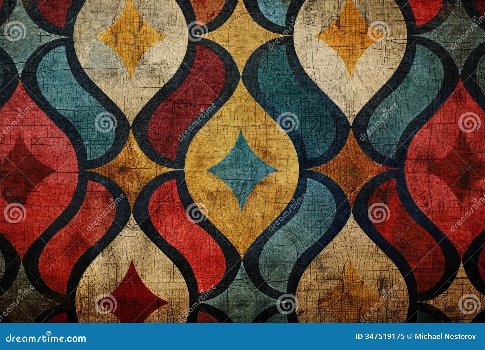 Vintage Wallpaper Pattern on the Wall Stock Image - Image of texture ...