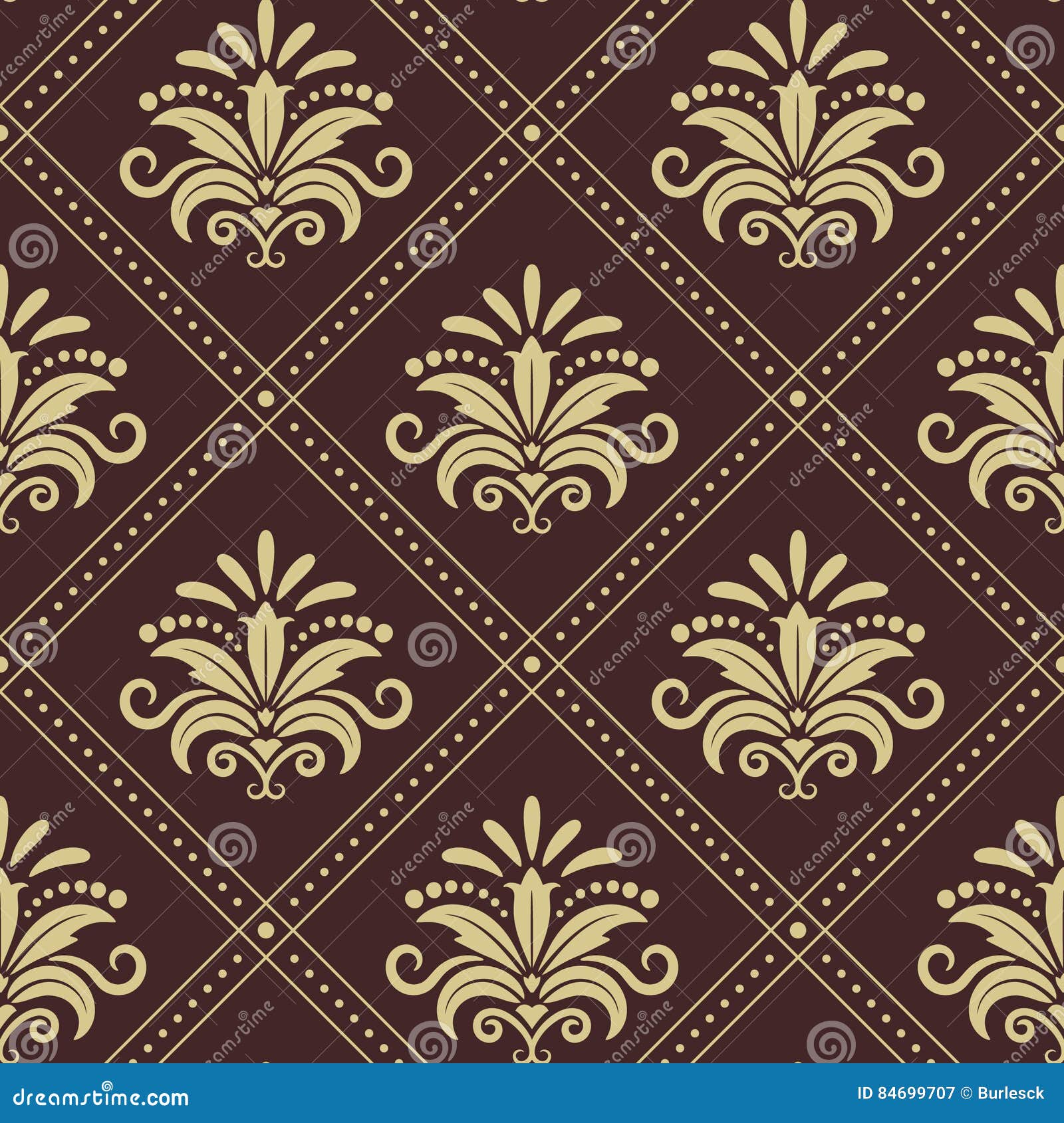Vintage wallpaper seamless stock vector. Illustration of antique - 84699707