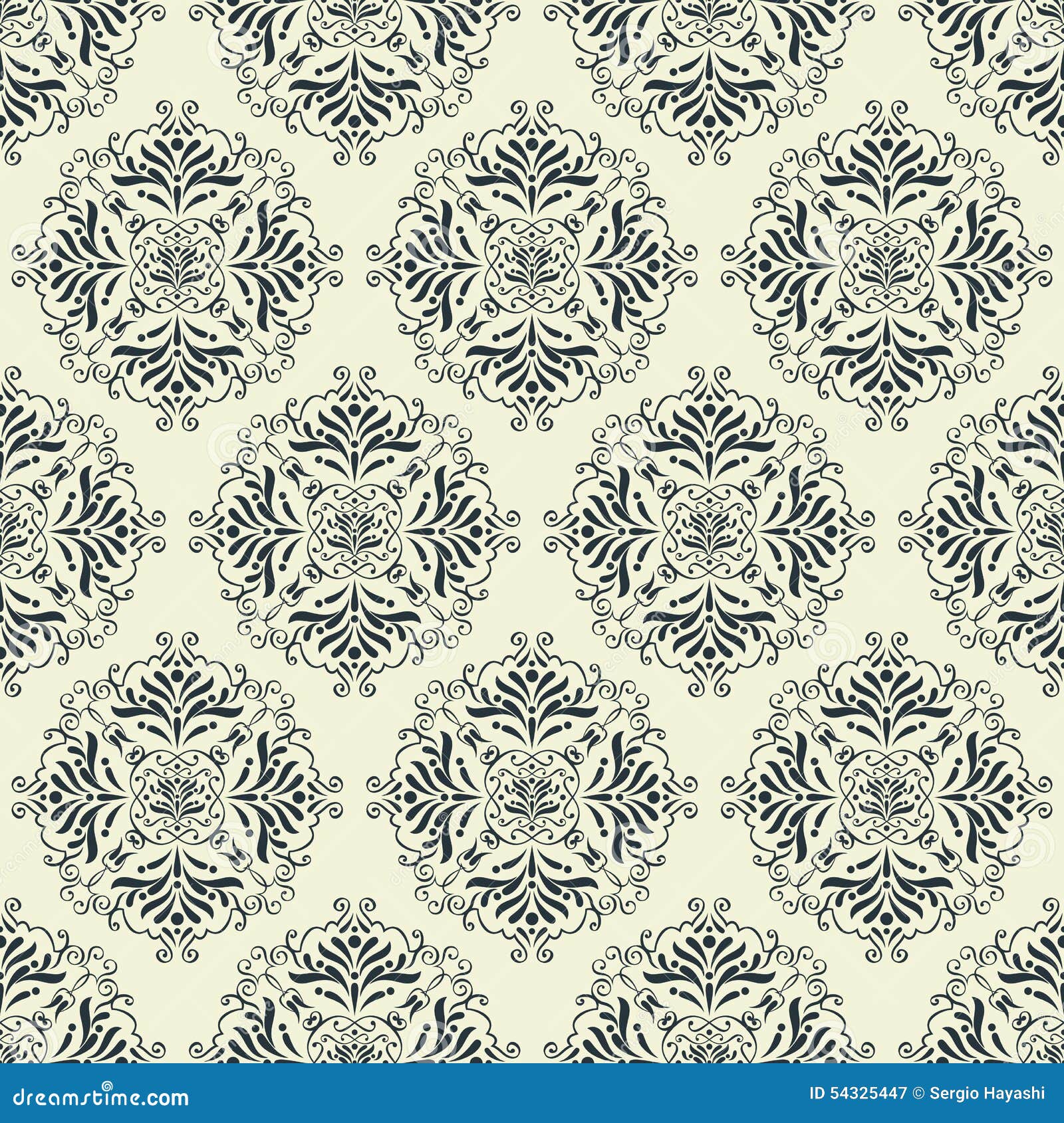 Vintage Wallpaper Seamless Pattern Stock Vector - Illustration of ...