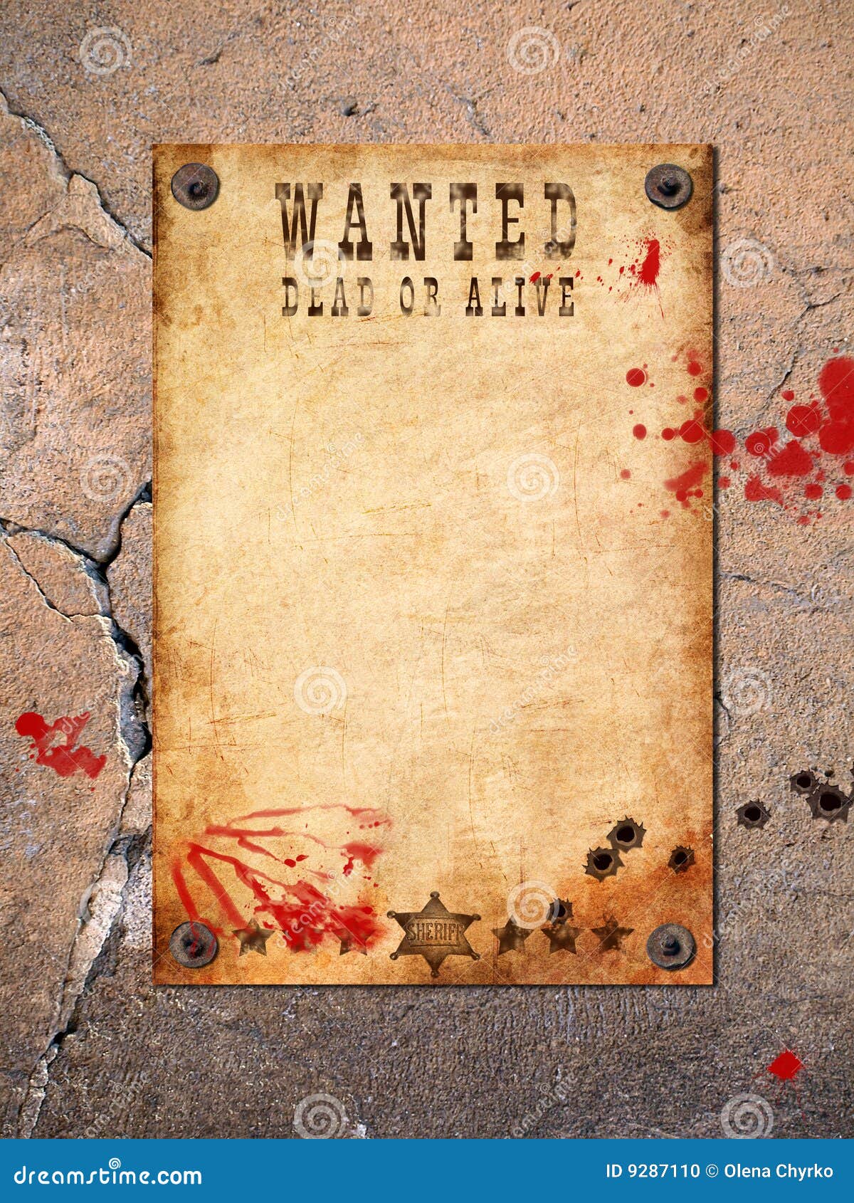 Vintage wanted poster stock illustration. Illustration of blood - 9287110