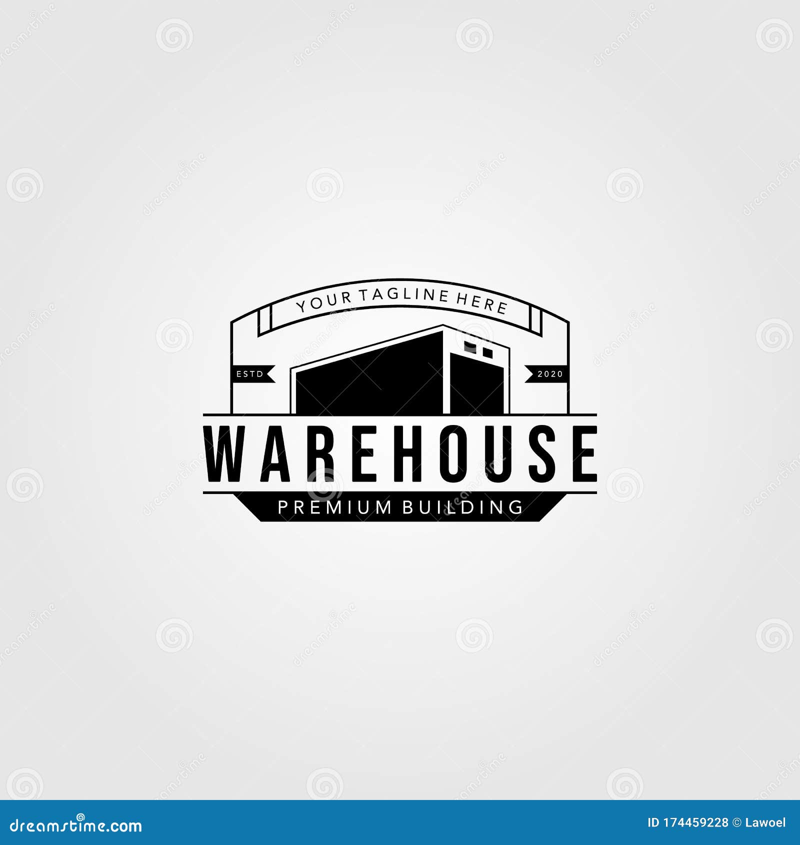 Vintage Warehouse Logo Vector Template Stock Vector - Illustration of ...