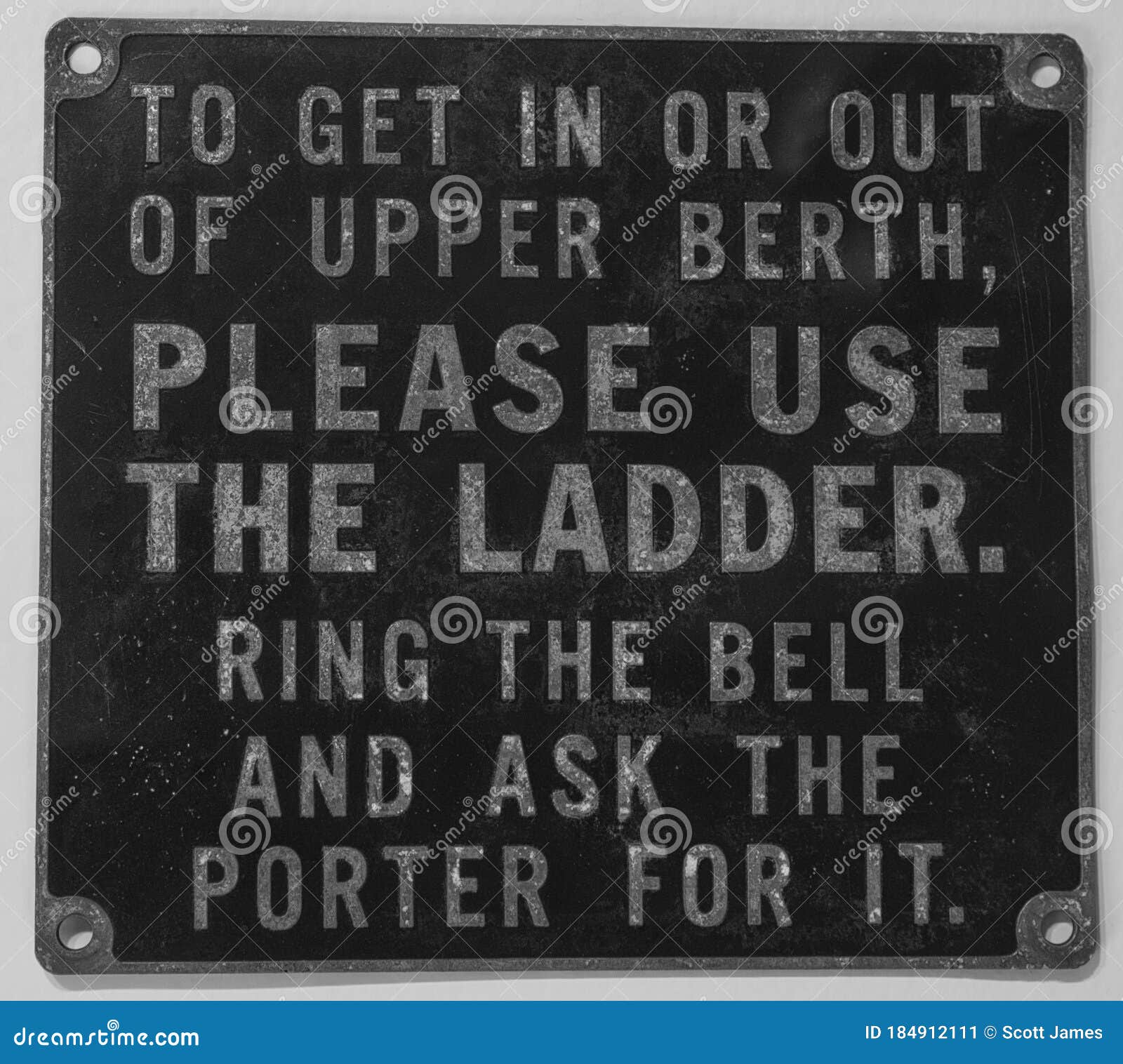 A Vintage Warning Sign on a Passenger Sleeping Railroad Car Stock Image ...