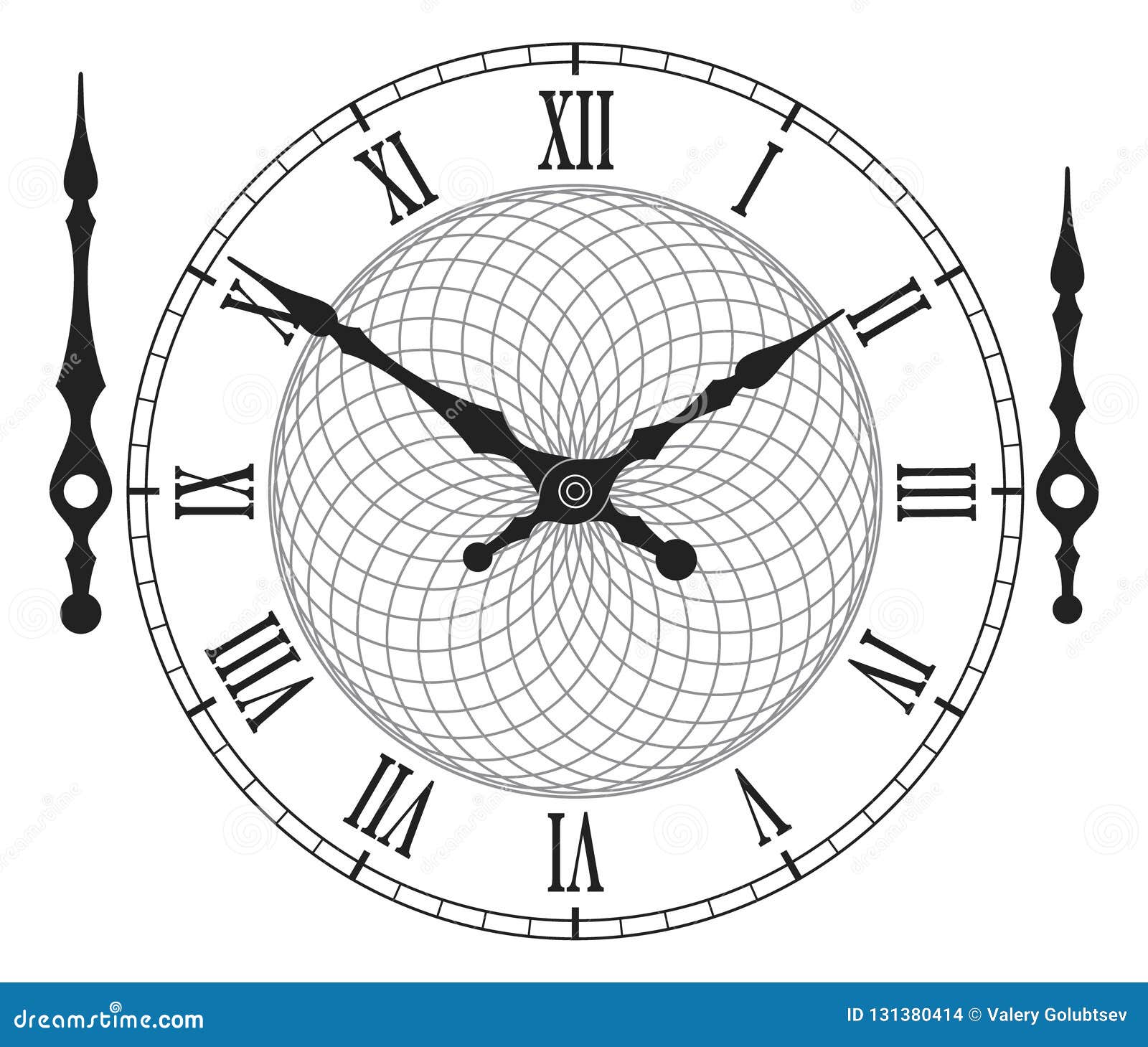 Vintage Watch Dial with Arrows. Vector Illustration Stock Illustration ...