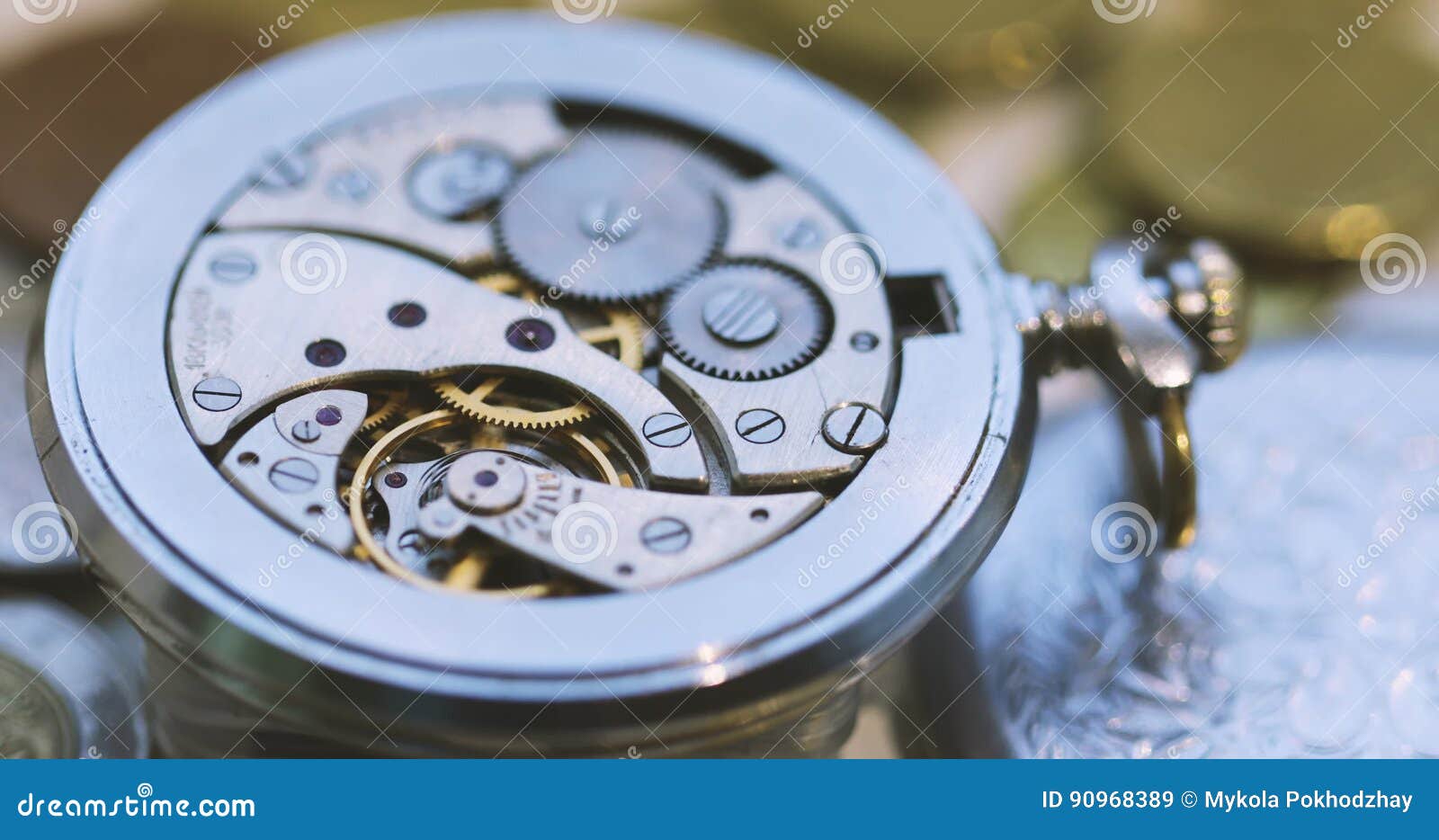 Vintage Watch Gears Movement Macro Stock Video - Video of cash ...