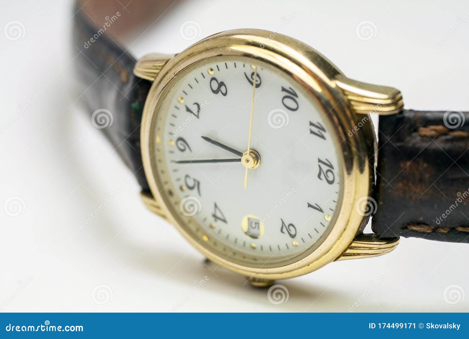 Vintage Watch on White Background Stock Image - Image of accuracy ...