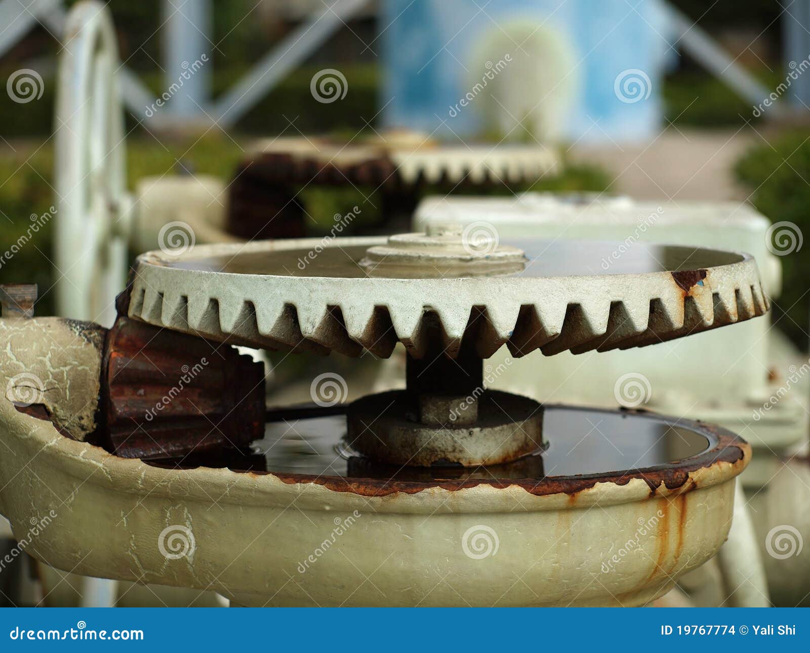 Vintage Water Pump with Gears Stock Photo - Image of vintage, cogs ...