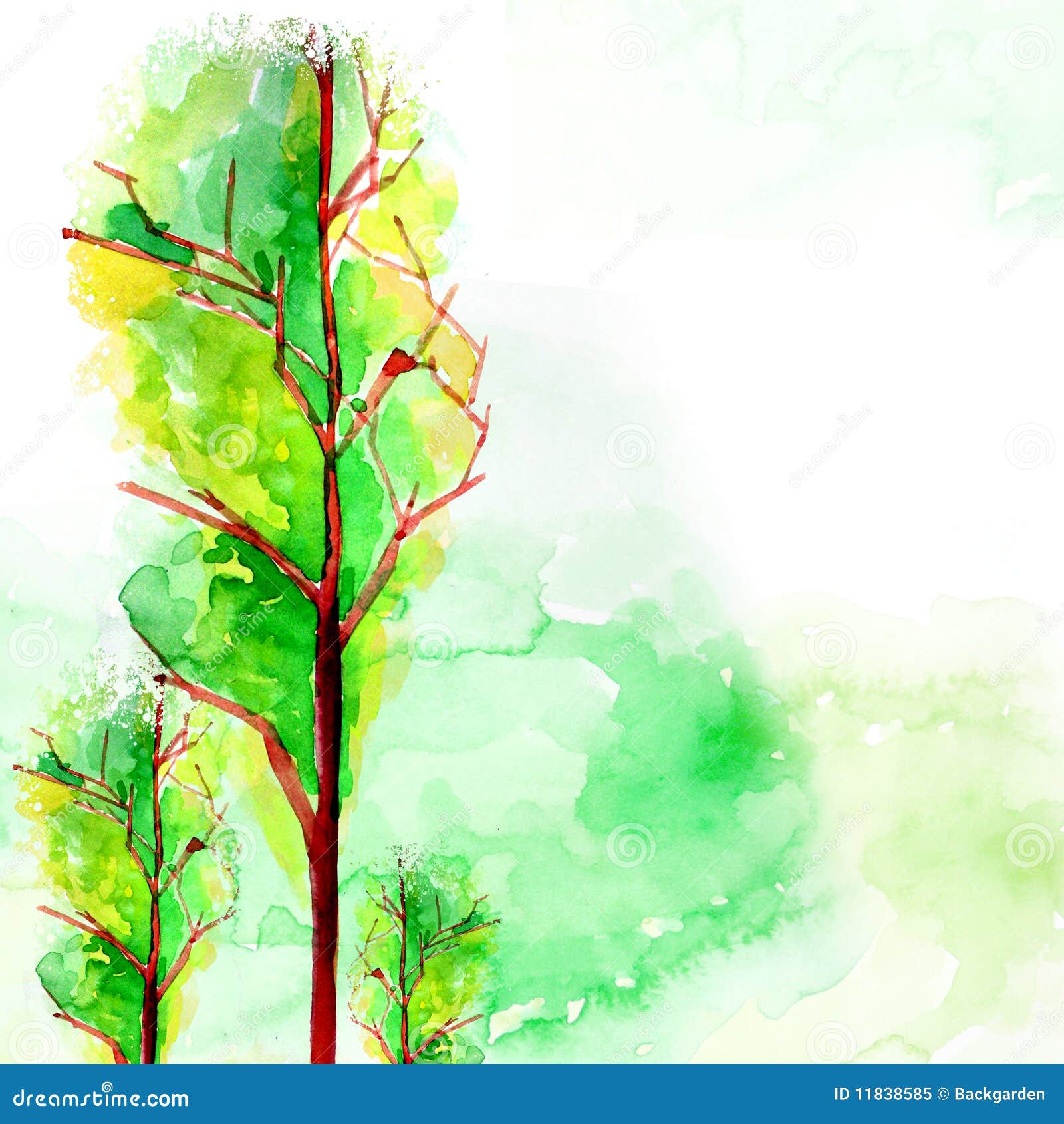 Vintage Watercolor Painting Stock Illustration - Illustration of river ...