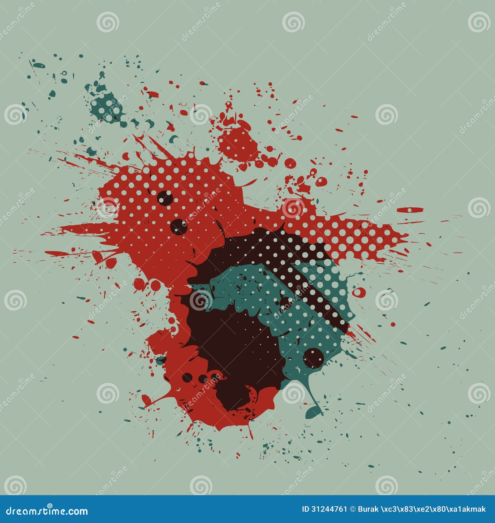 Vintage Watercolor Splatter Design Stock Vector - Illustration of brush ...