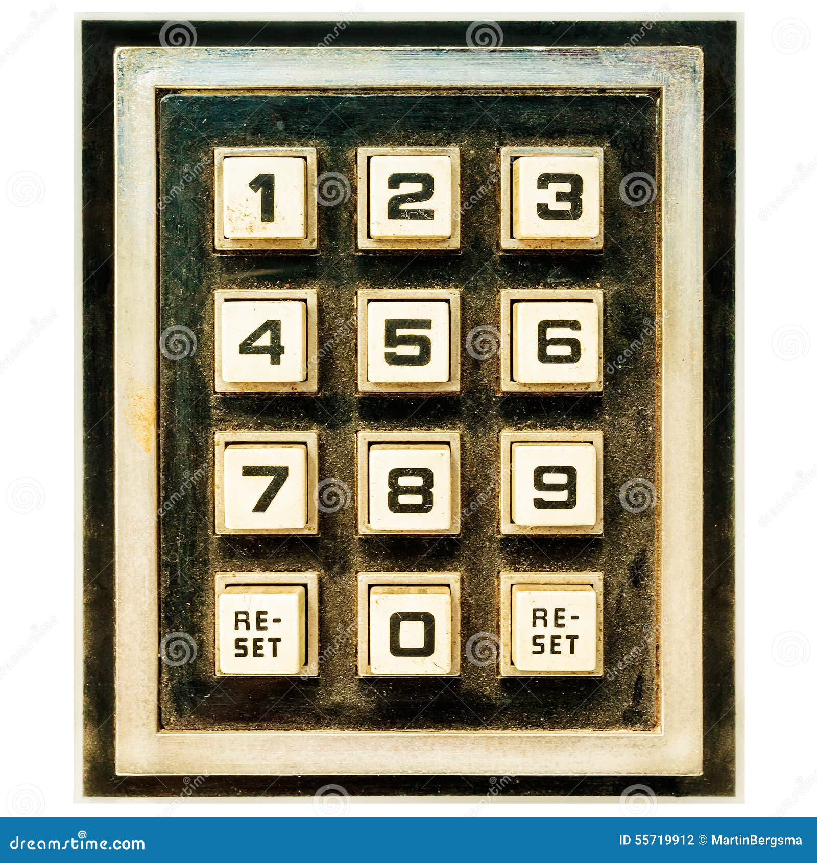 Vintage Weathered Keypad With Reset And Number Buttons Royalty-Free ...