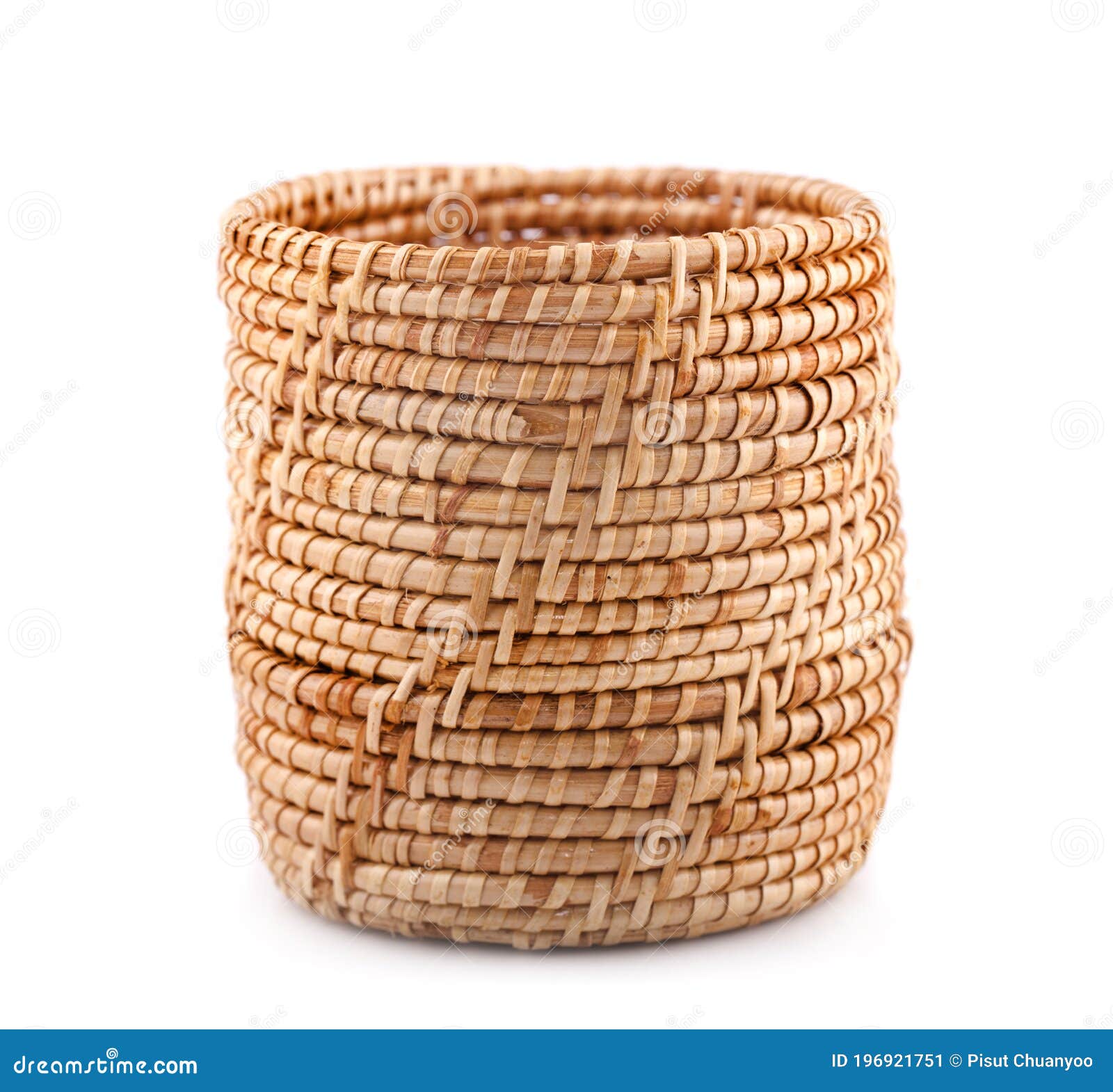 Vintage Weave Wicker Basket Isolated on White Background Stock Image ...