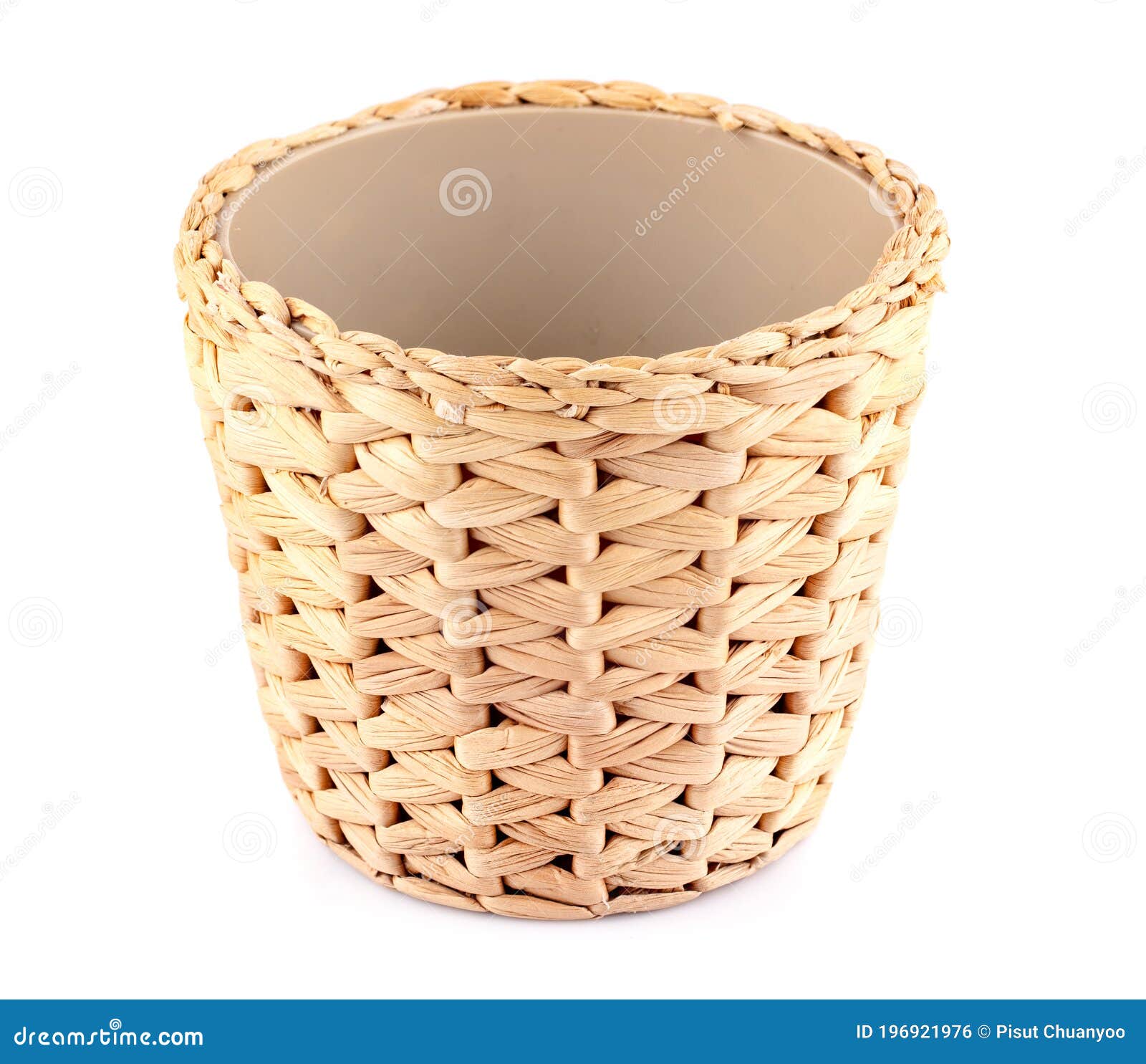 Vintage Weave Wicker Basket Isolated On White Background Stock ...