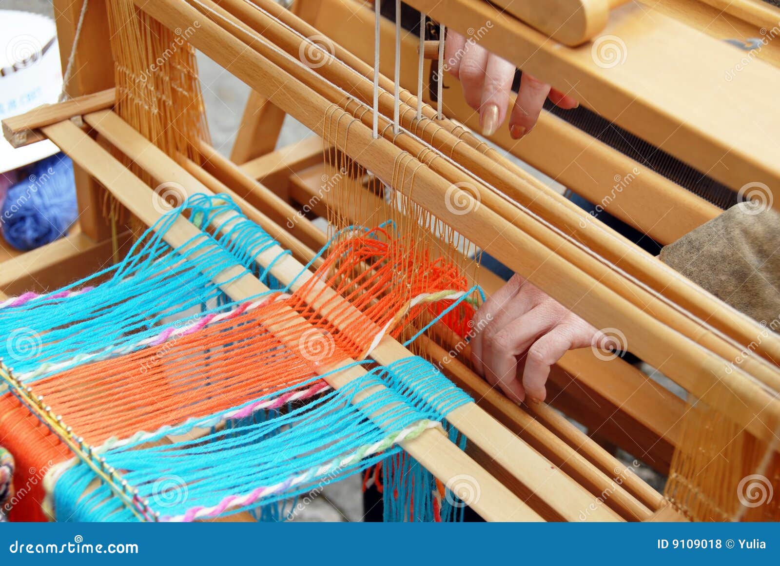 Vintage weaving stock photo. Image of nails, machine, blue - 9109018