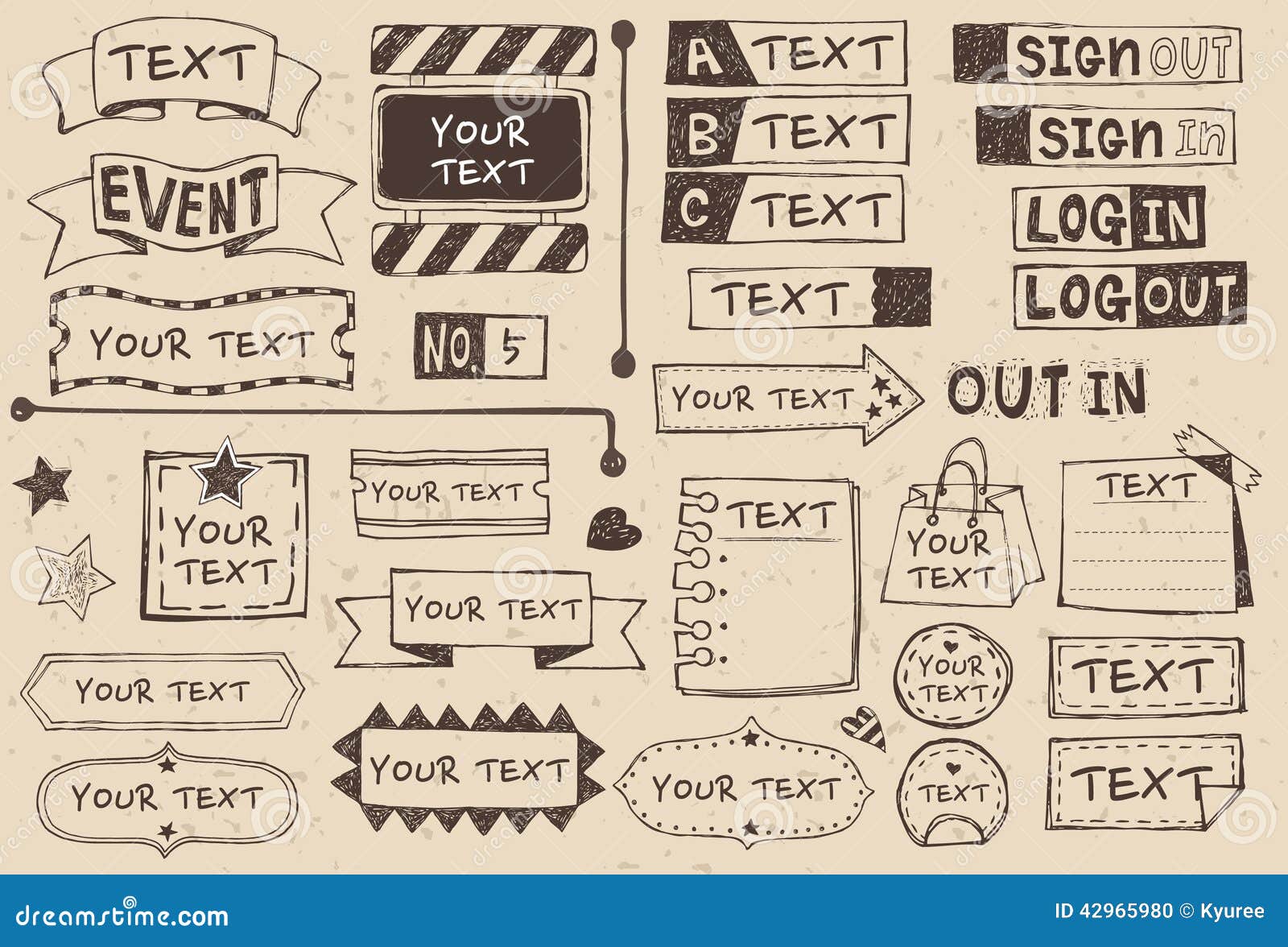 Vintage web elements B stock illustration. Illustration of drawn - 42965980